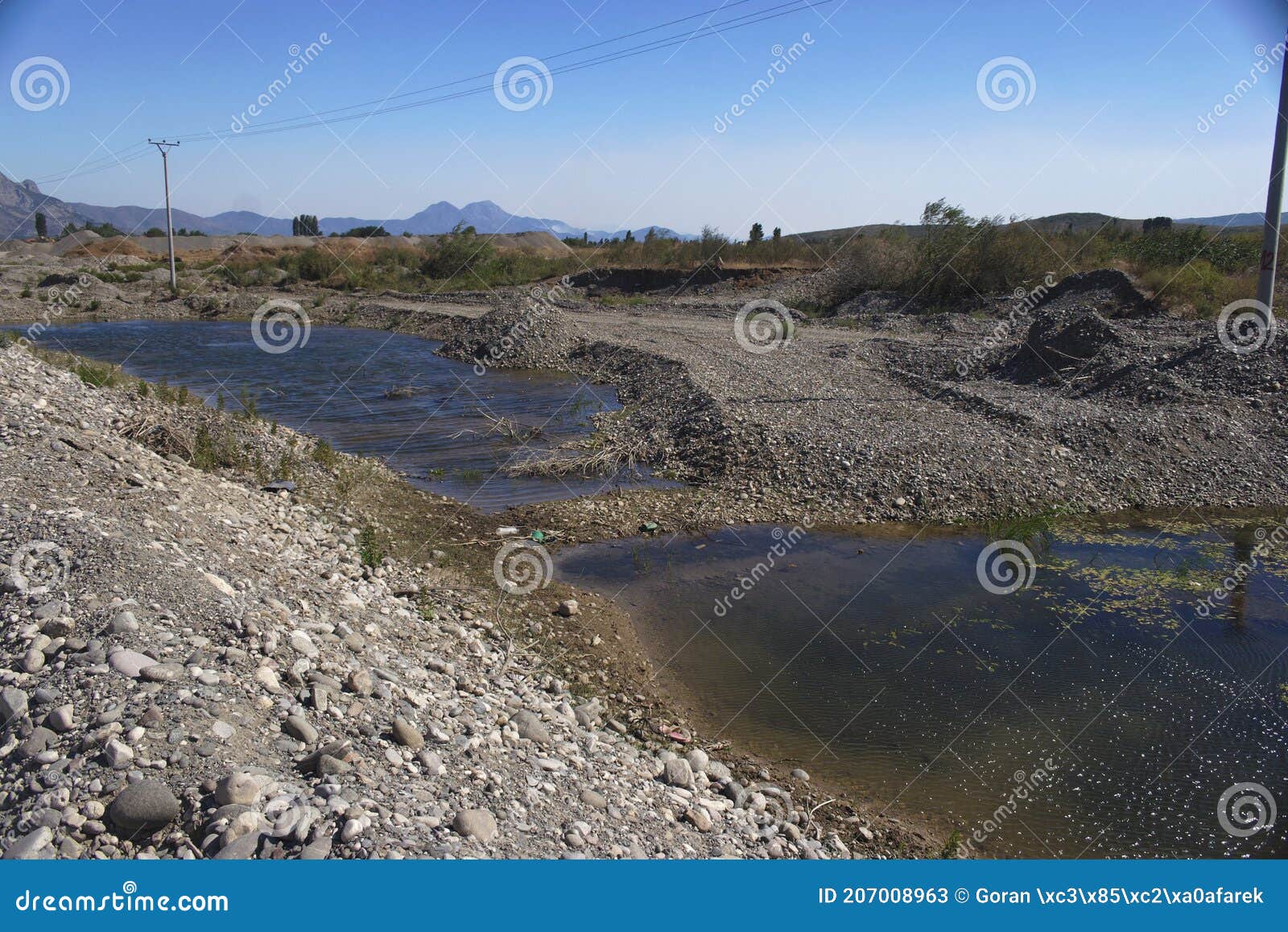 The Construction of the Ashta Dam on the Drini River Stock Image ...