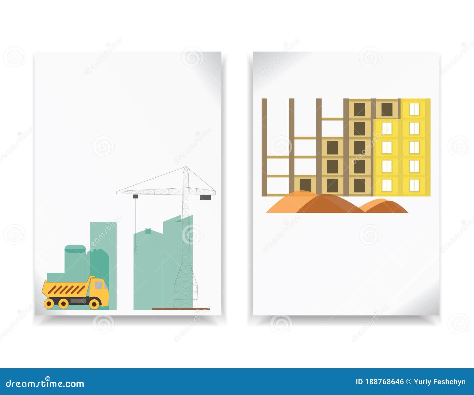 Construction Backdrop. Building Process Web Banner in Flat Style Stock ...