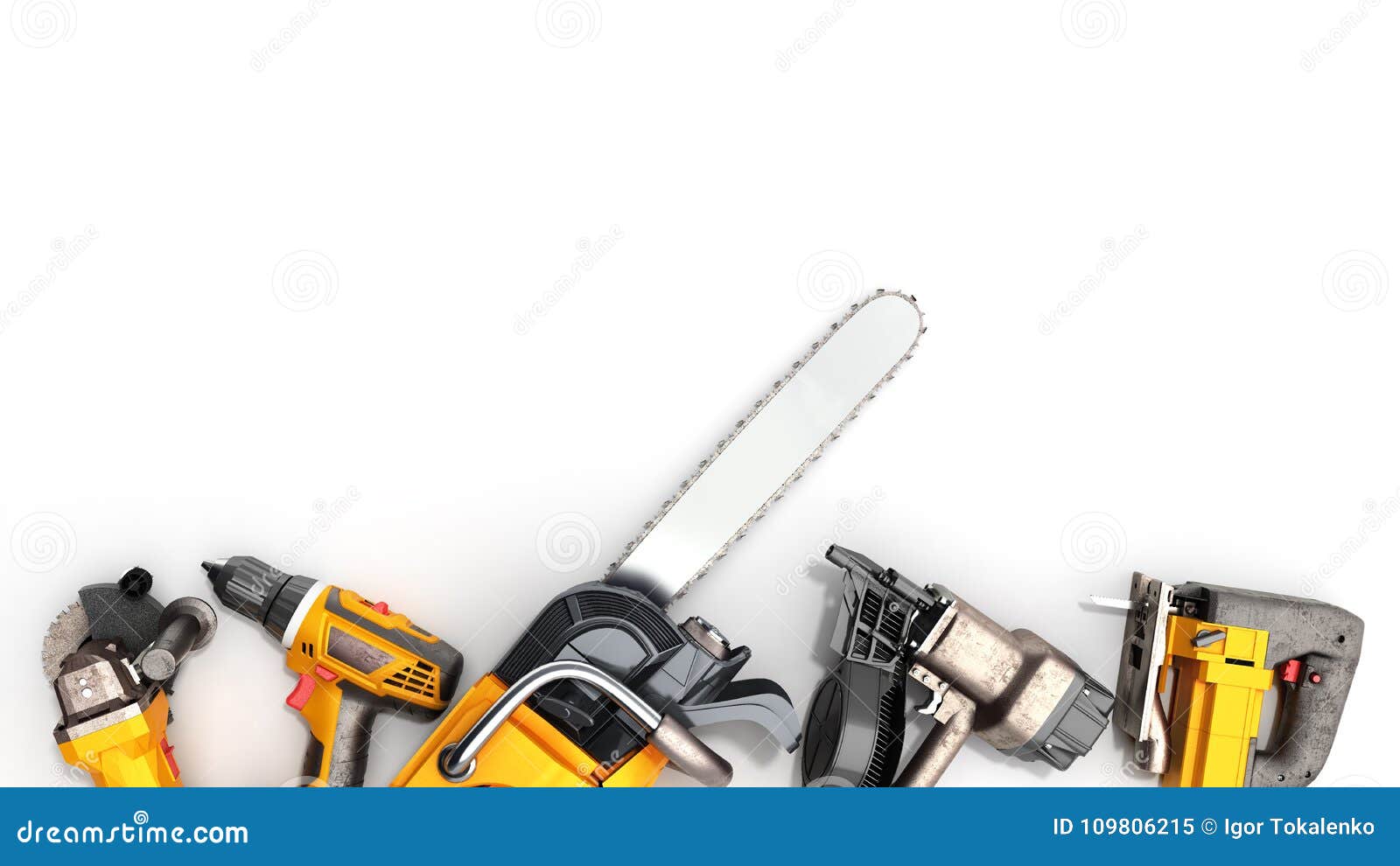 Construction Background with Tools 3d Render on White Stock ...