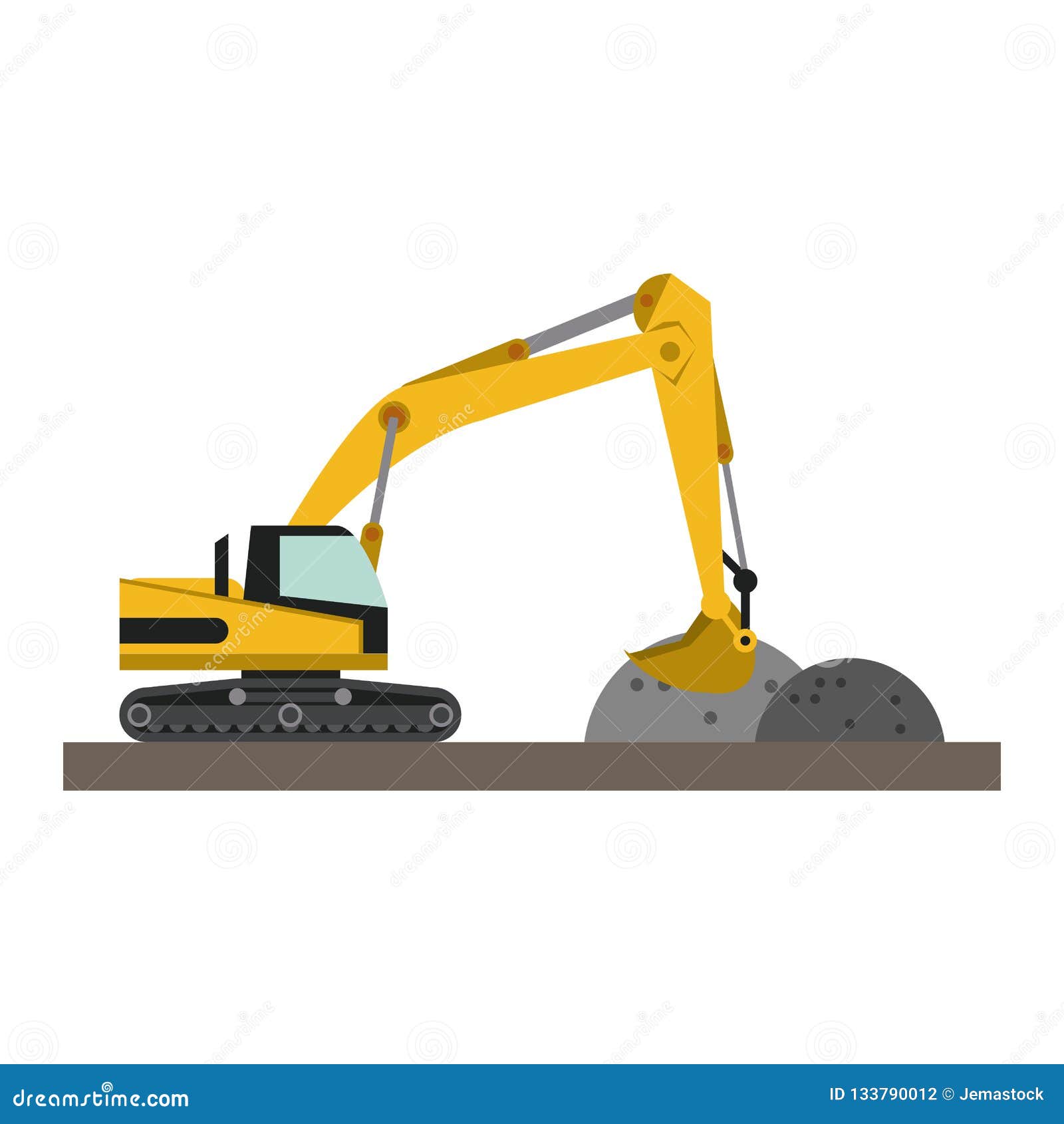 Construction Backhoe Isolated Coloring Page Cartoon Vector ...