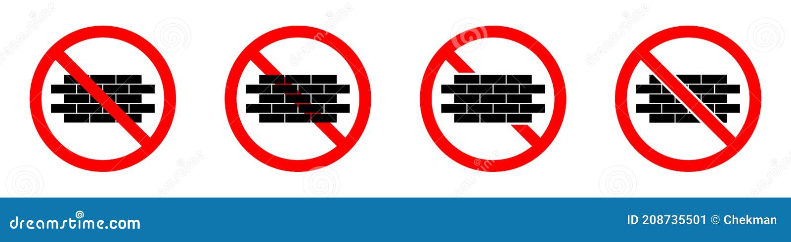 Construction Ban Icon. Construction is Prohibited. Stop Bricks Icon ...