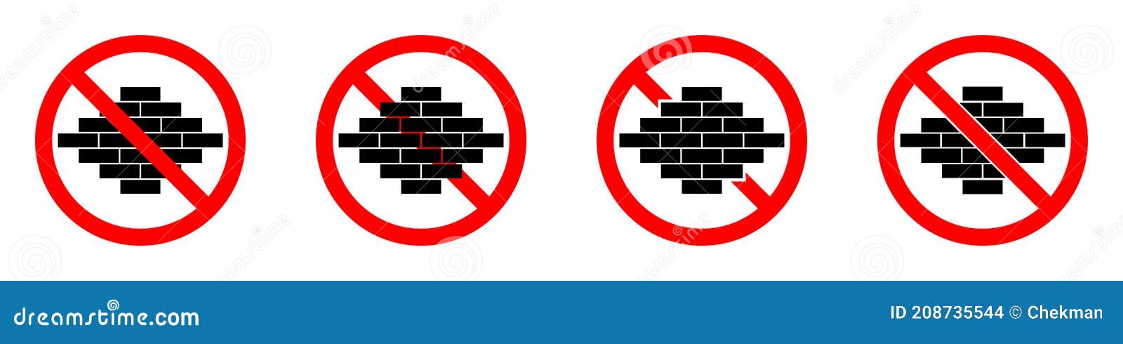 Construction Ban Icon. Construction is Prohibited. Stop Bricks Icon ...