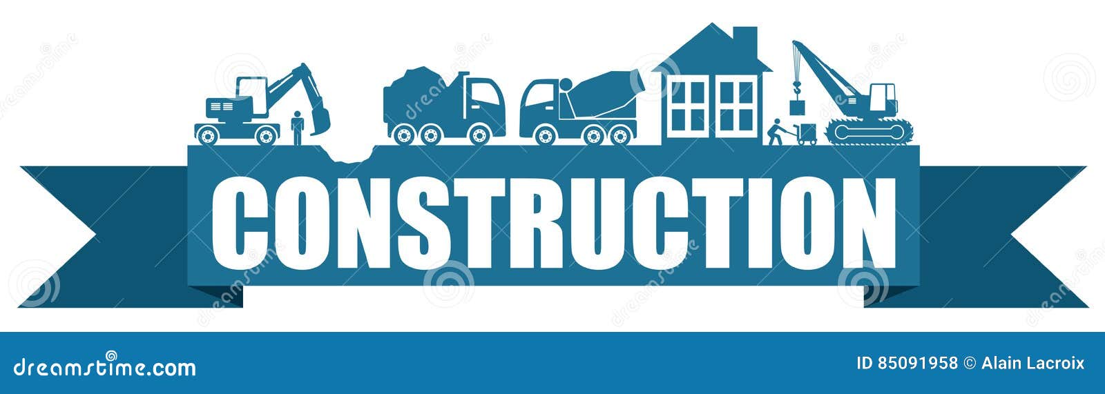 Construction banner stock illustration. Illustration of building - 85091958