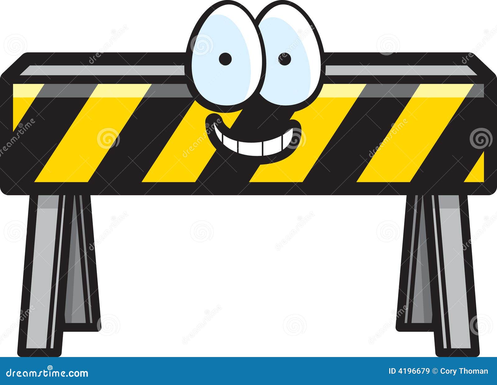 Construction Barricade stock vector. Illustration of smiling - 4196679