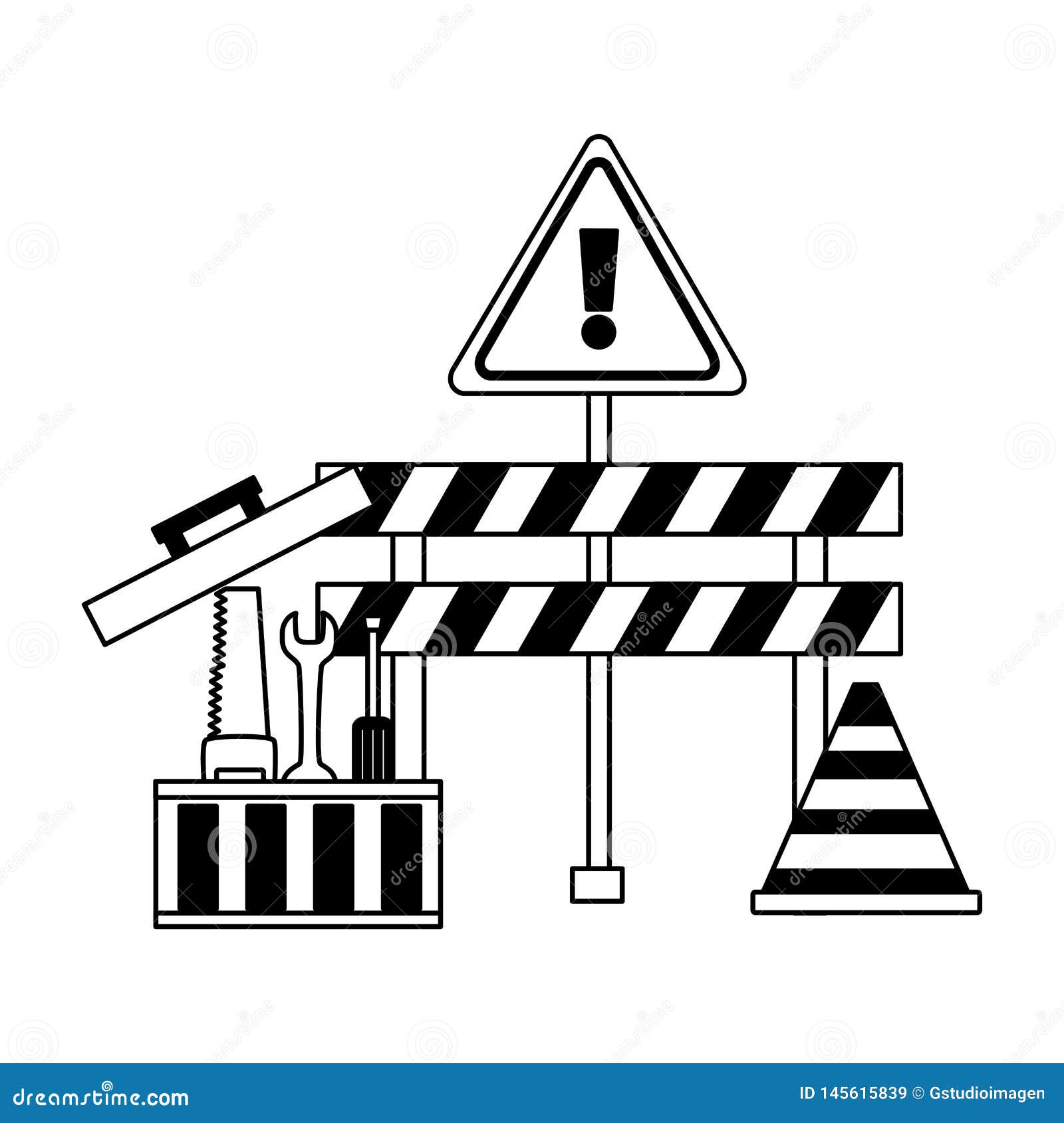 Construction barrier tools stock illustration. Illustration of industry ...
