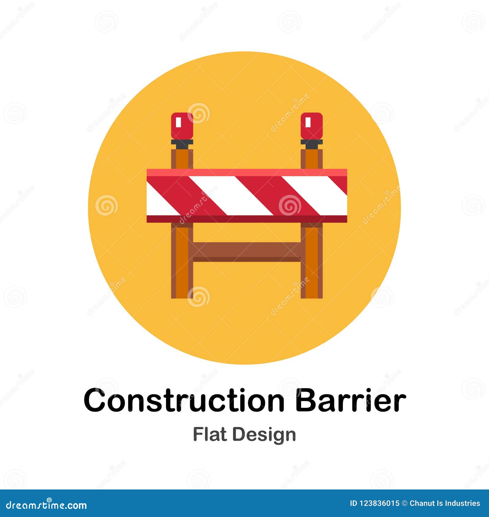Construction Barrier Flat Icon Stock Vector - Illustration of repair ...