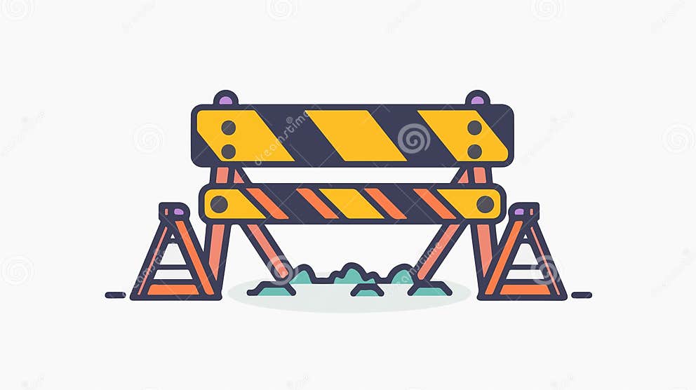Construction Barrier Icon for Safety Precaution in Construction ...