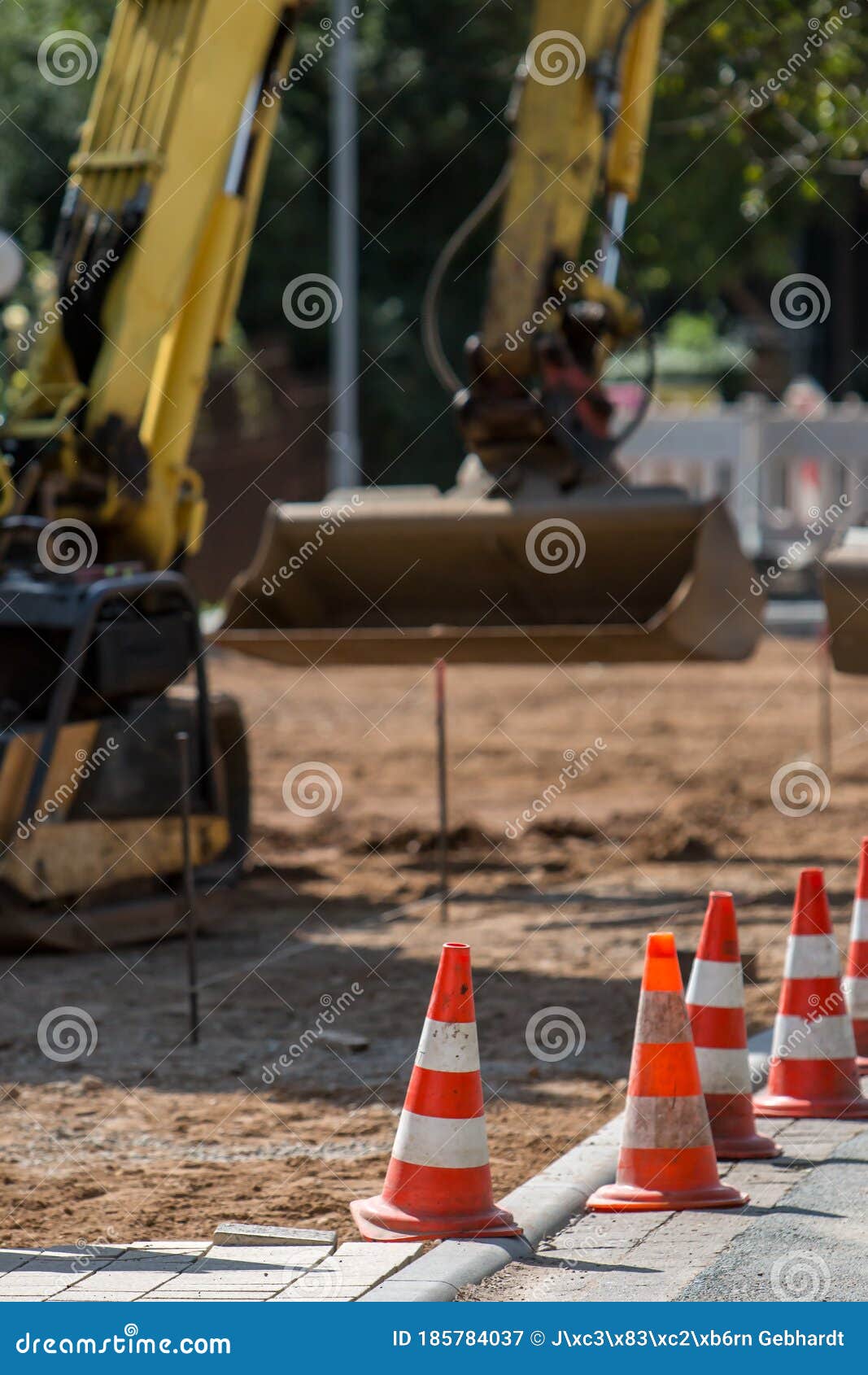 Construction Barrier in Road Construction Stock Image - Image of road ...