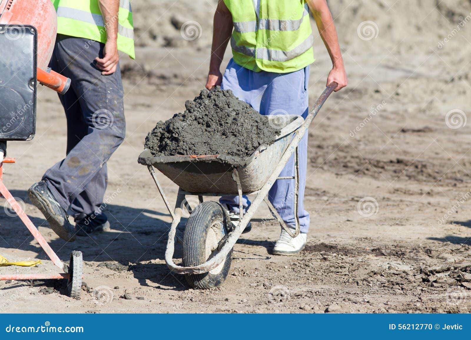 Construction Barrow with Concrete Stock Photo - Image of tool, toil ...