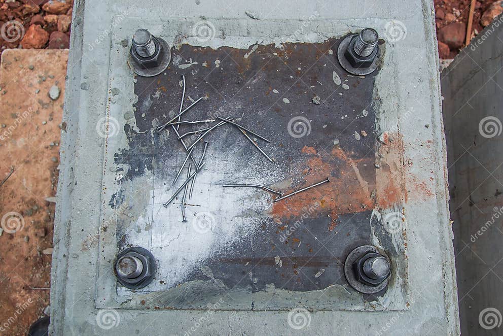 Construction Base Plate Concrete Support Pipe Bridge Stock Image ...