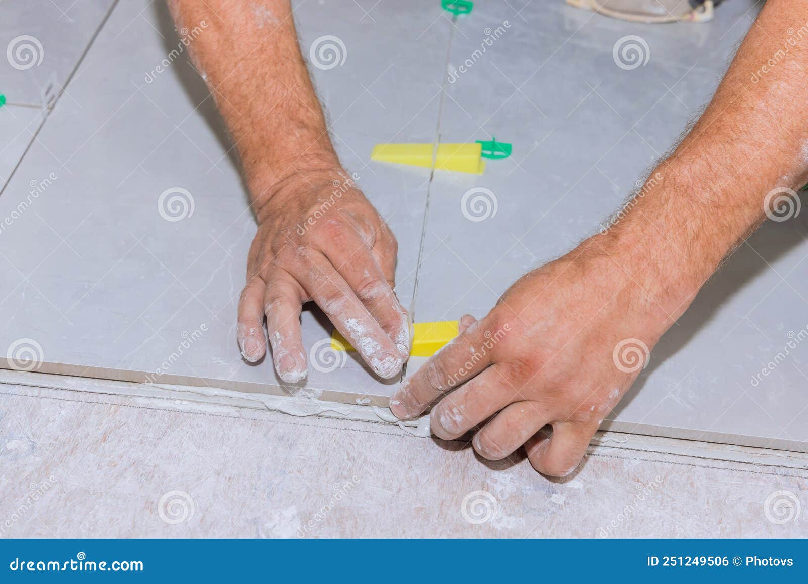 Two Construction Clips Of Different Sizes Of Black And Yellow Close-up ...