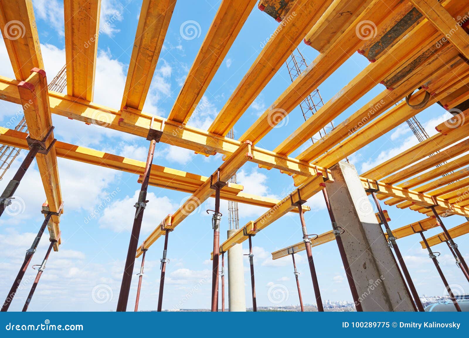 Construction Beam Falsework for Concrete Building Stock Image - Image ...