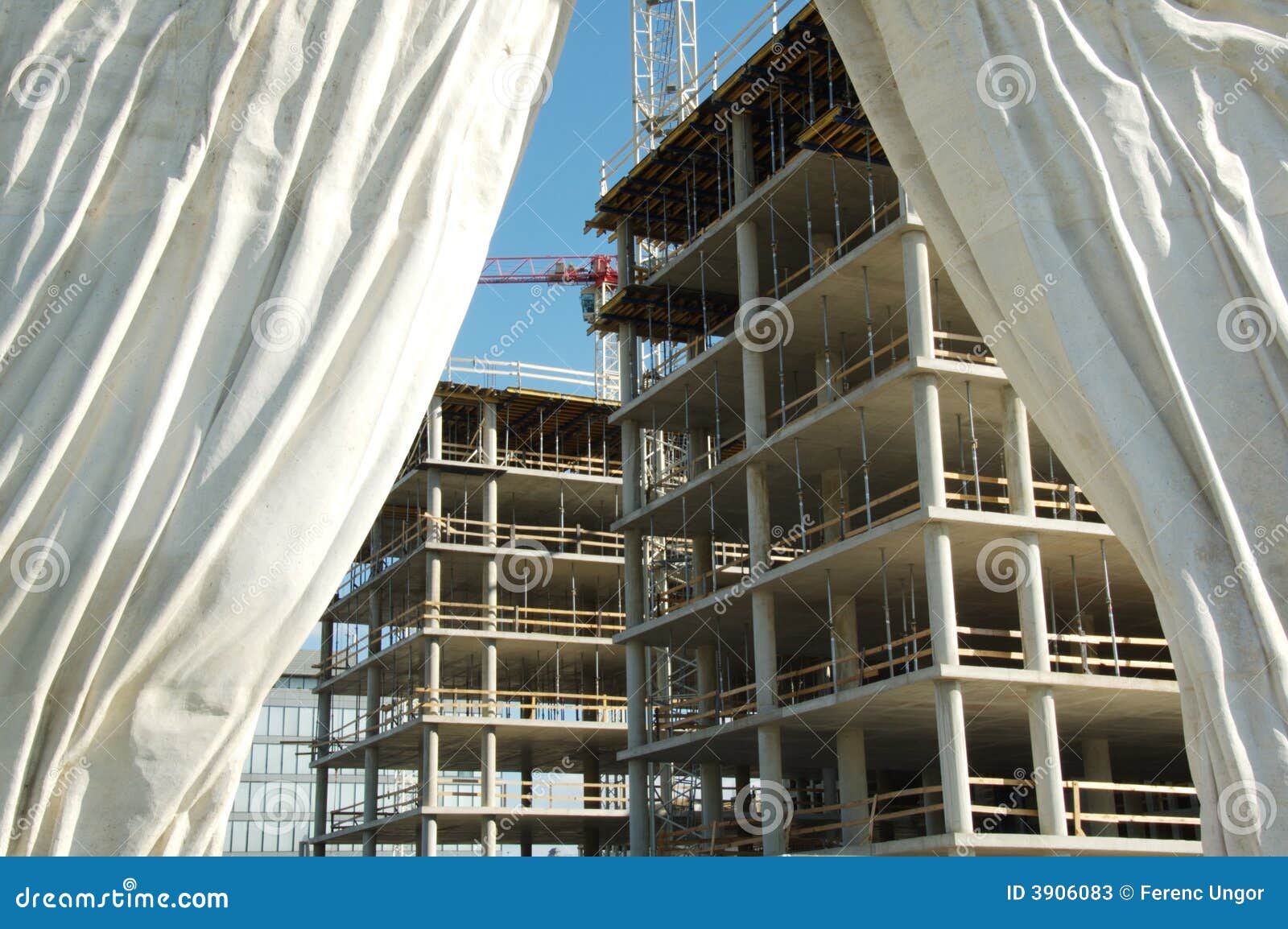 Construction Behind Curtain Stock Image - Image of corporate, build ...