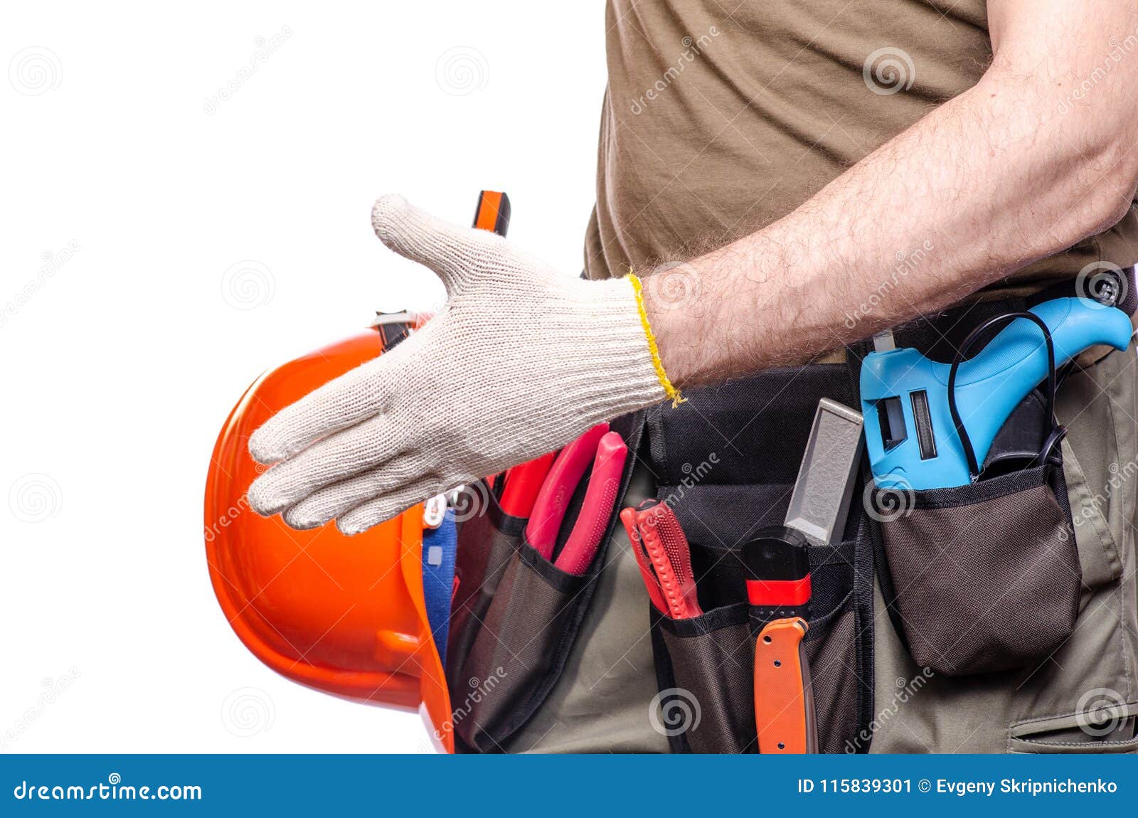 Construction Belt on a Man Tool Belt Builder Stock Image - Image of ...