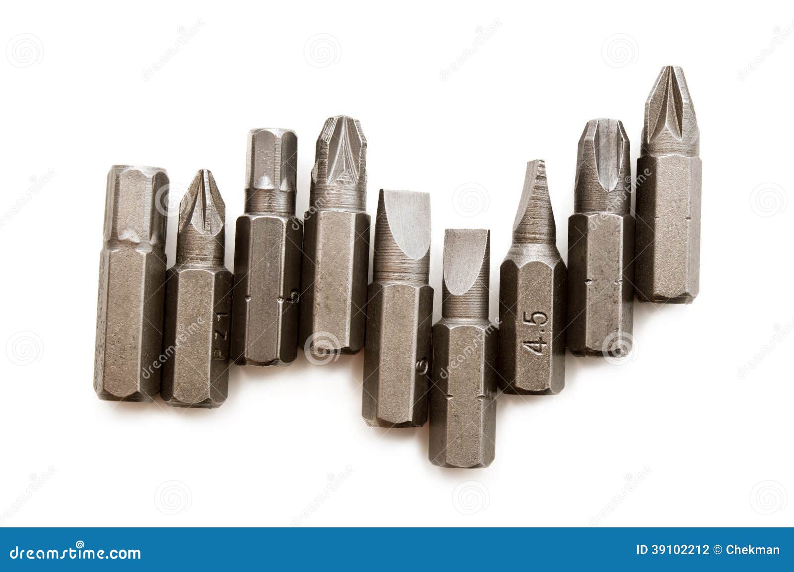 Construction Bits Isolated on White Stock Photo - Image of instrument ...