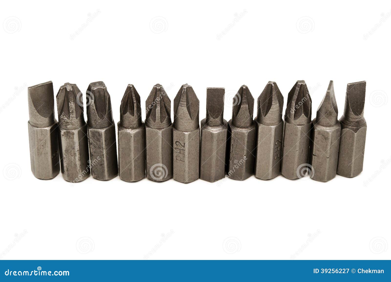 Construction Bits Isolated on White Stock Image - Image of head ...