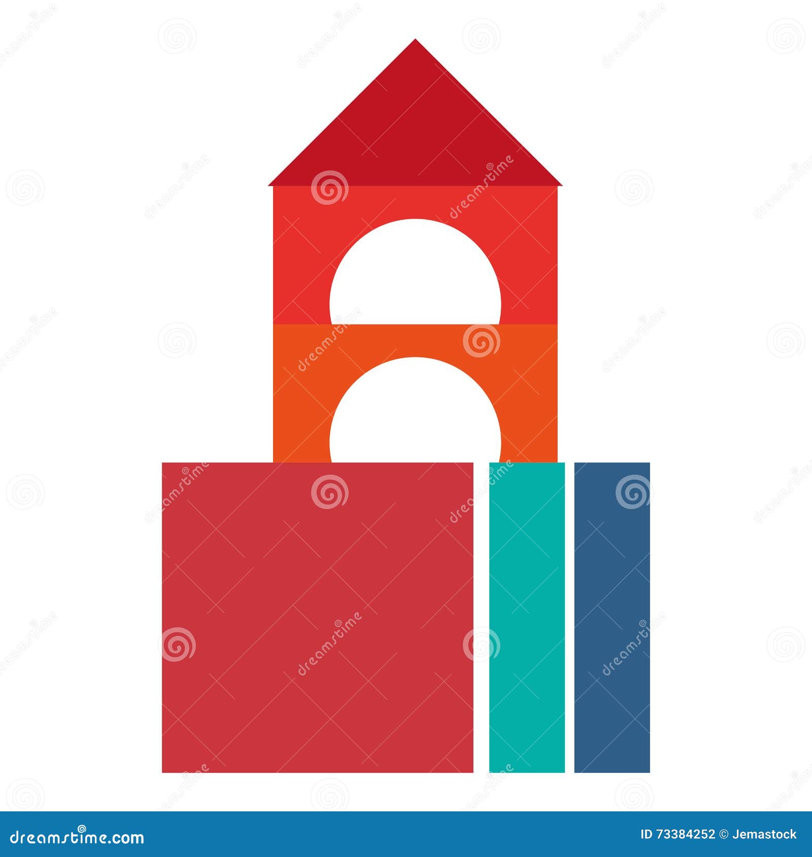 Construction blocks icon stock illustration. Illustration of plastic ...