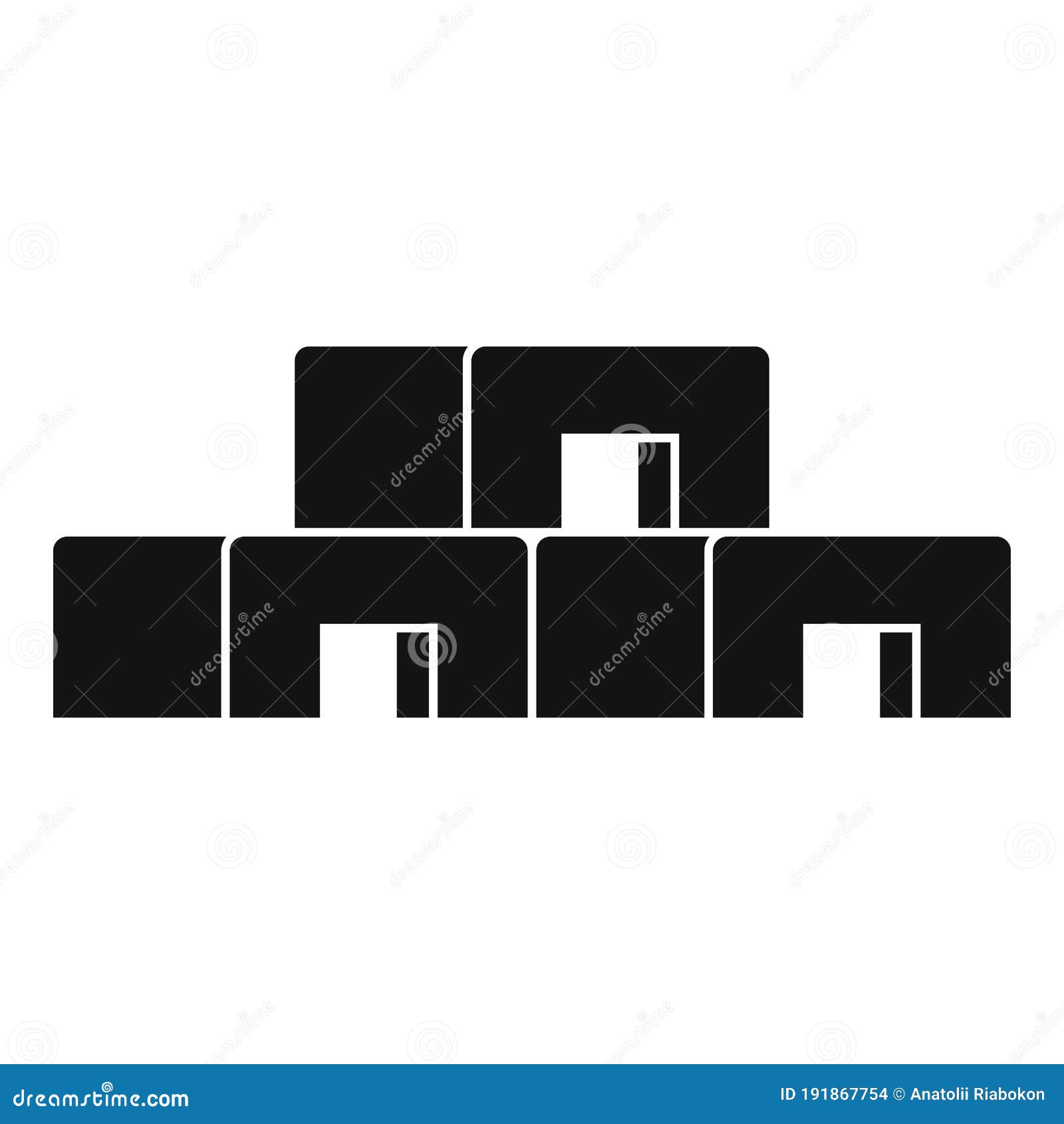 Construction Blocks Icon, Simple Style Stock Vector - Illustration of ...