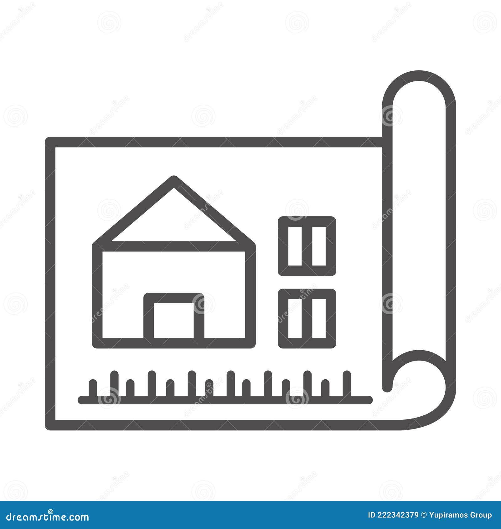 Construction Blueprint Outline Stock Vector - Illustration of estate ...
