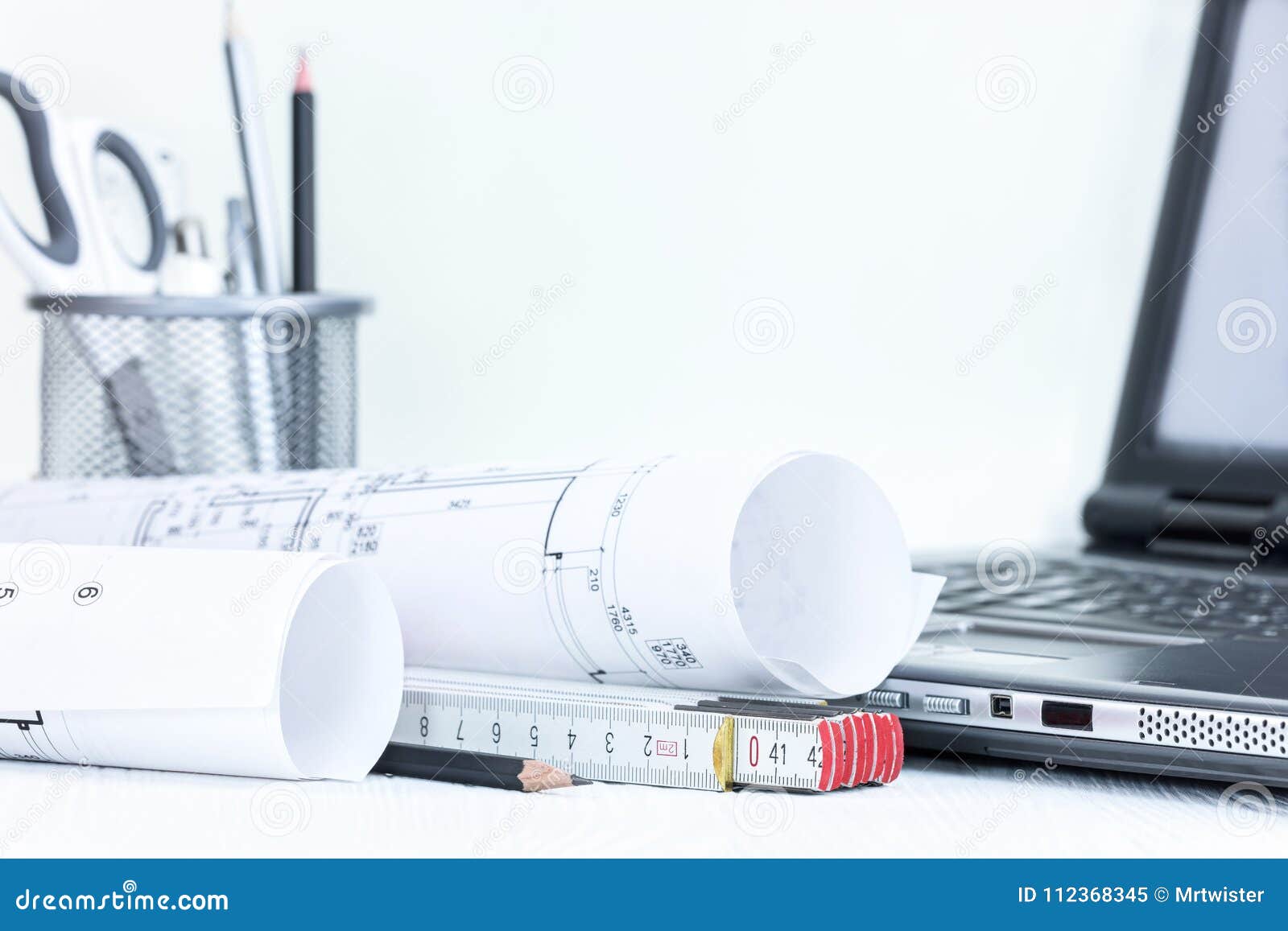 Blueprints With Measuring Instruments Stock Photo | CartoonDealer.com ...