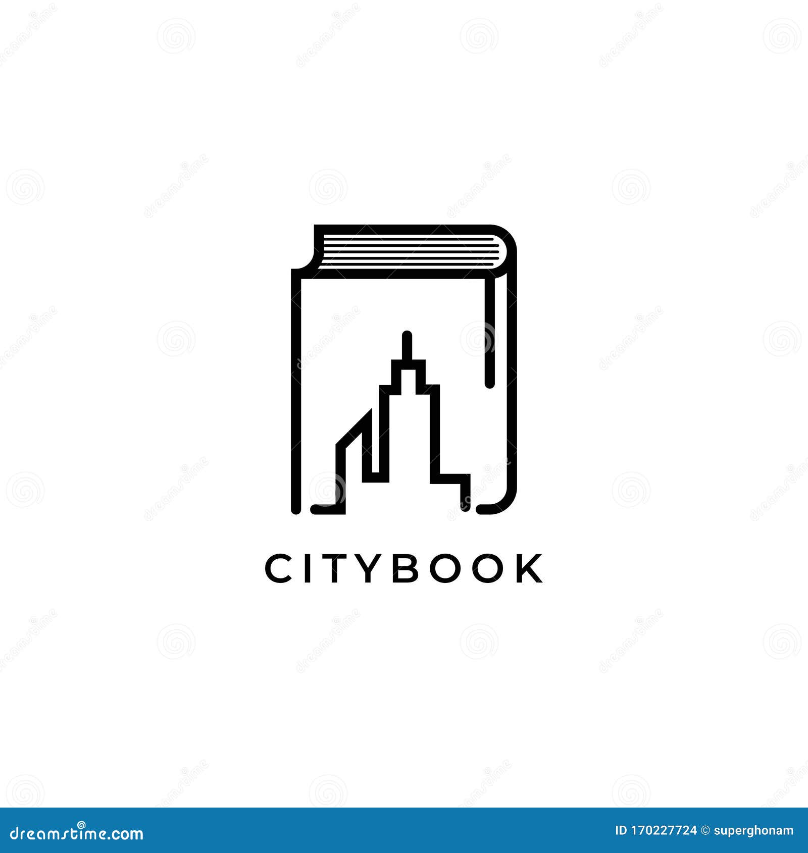 Construction Book Logo Design Illustration Stock Vector - Illustration ...
