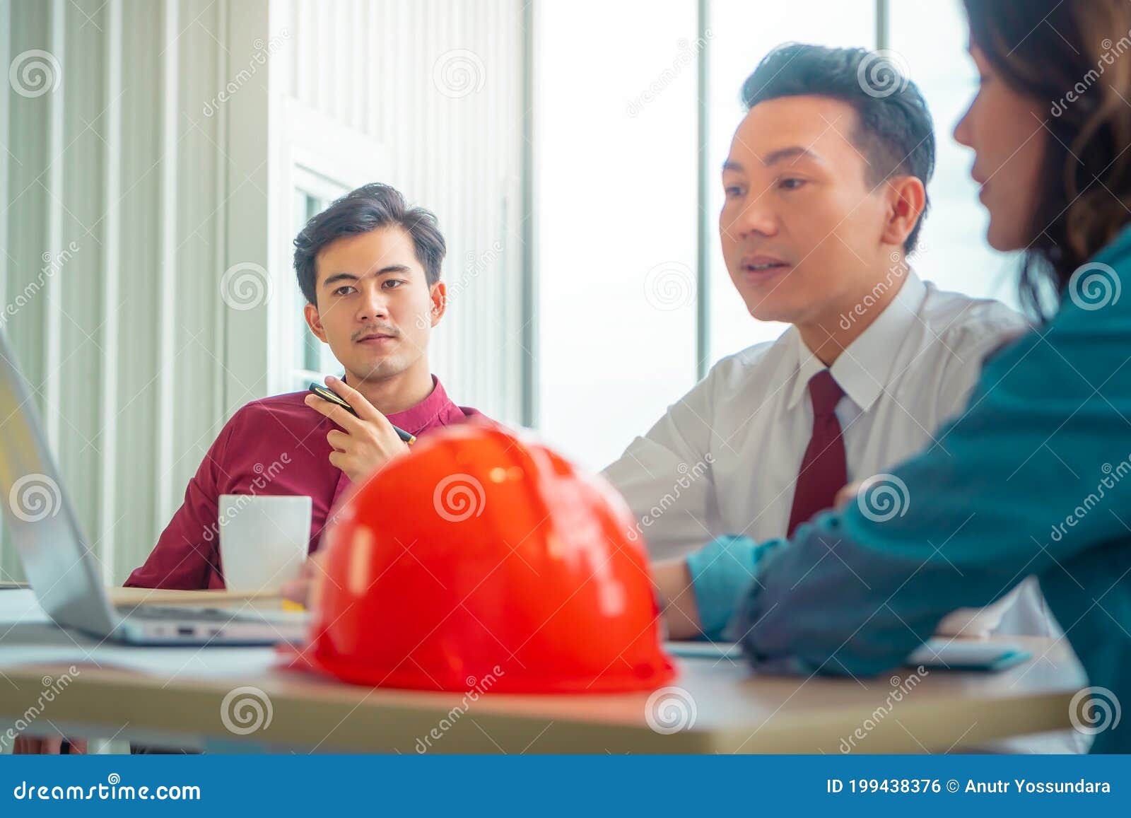 Construction Boss with Business Man Engineer Architect is Discussing ...