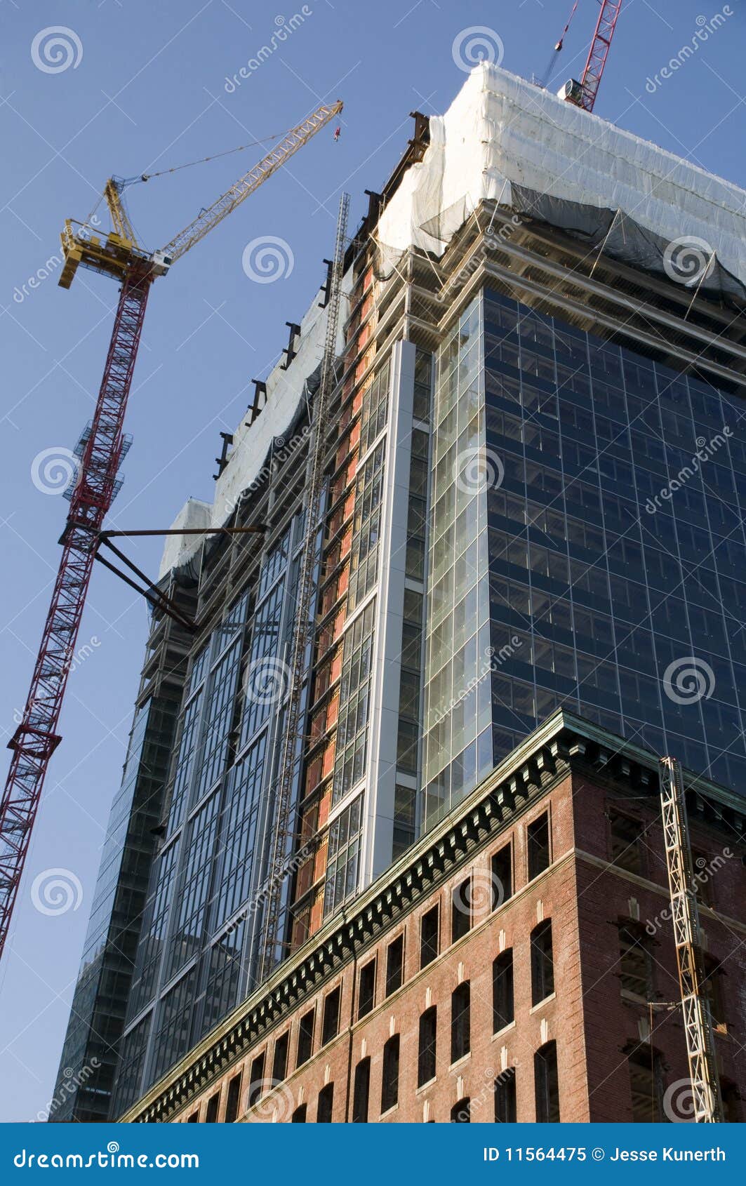 Construction in Boston, Massachusetts. Stock Image - Image of industry ...