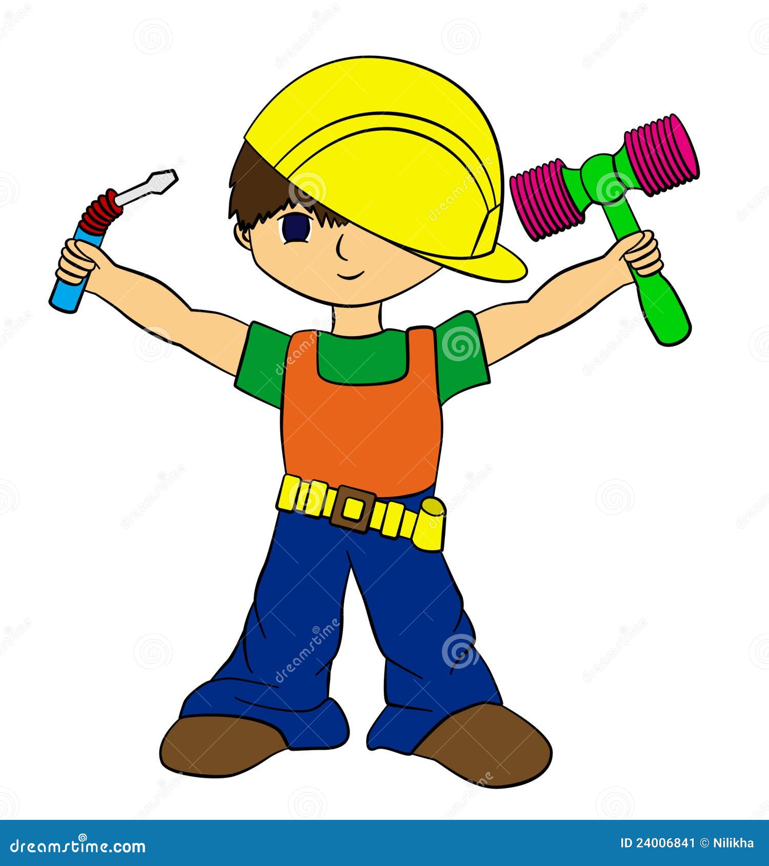 Construction boy stock illustration. Illustration of funny - 24006841
