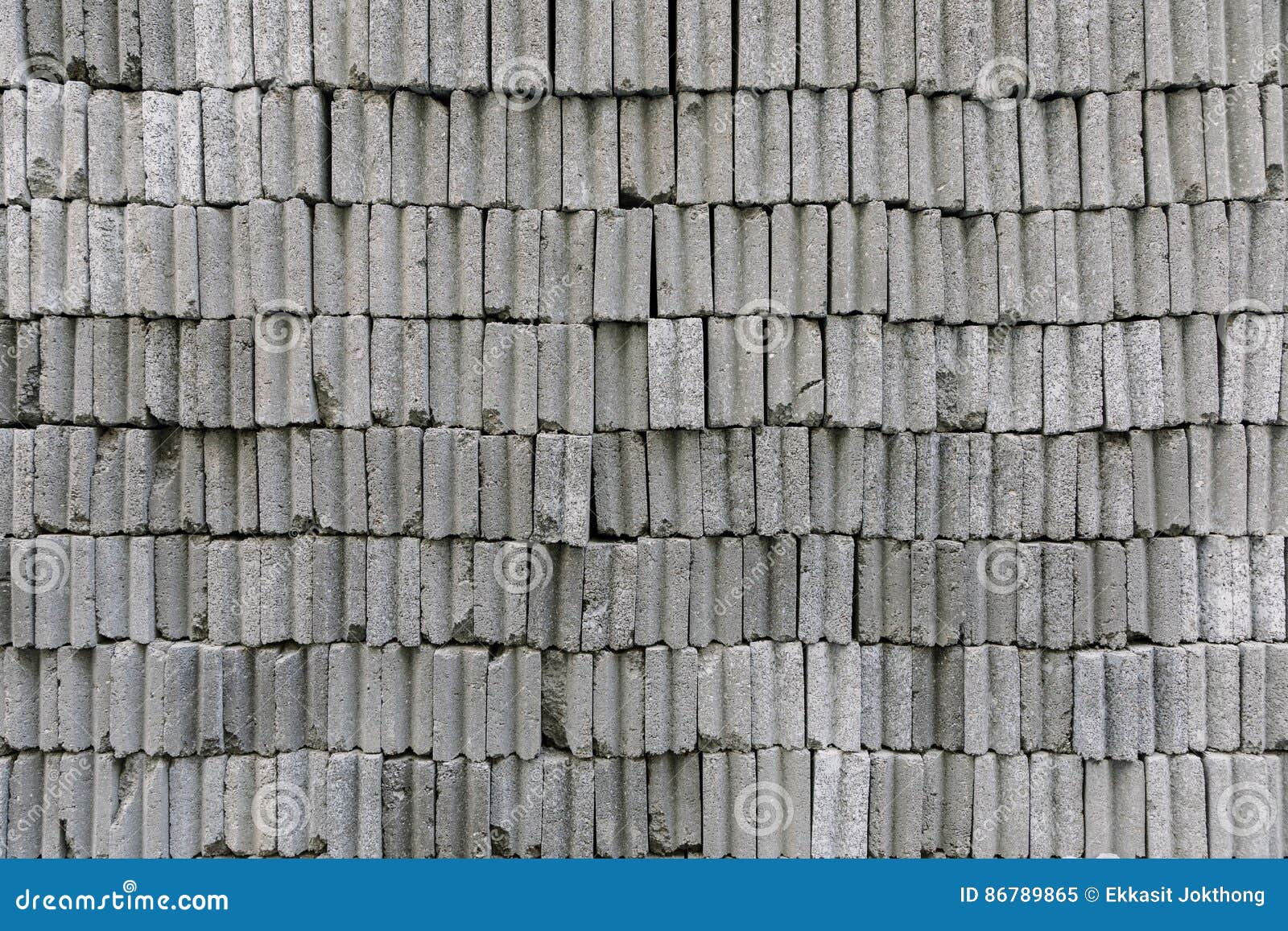 Construction Brick Blocks Stacked into a Wall Stock Image - Image of ...