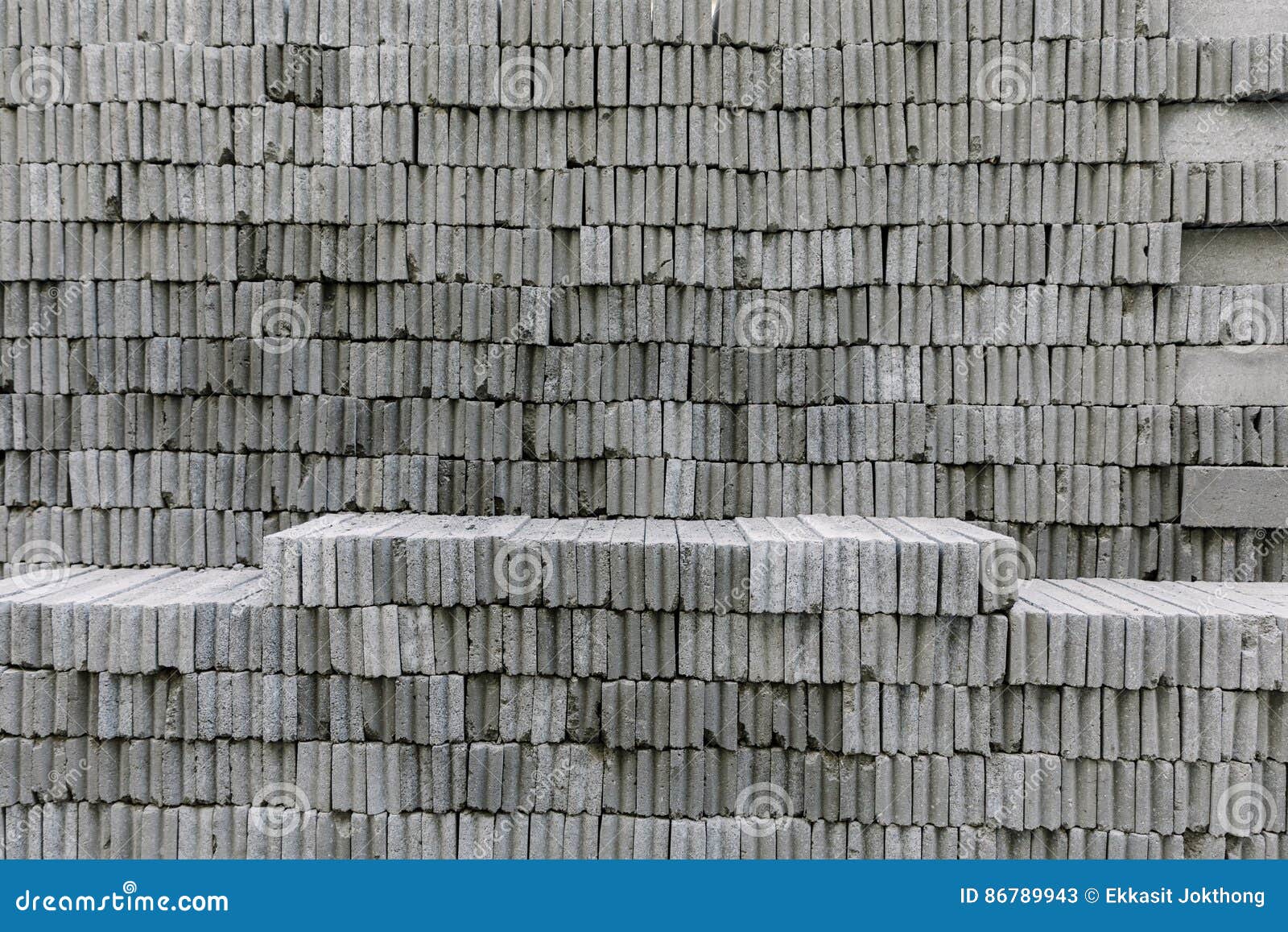 Construction Brick Blocks Stacked into a Wall Stock Image - Image of ...