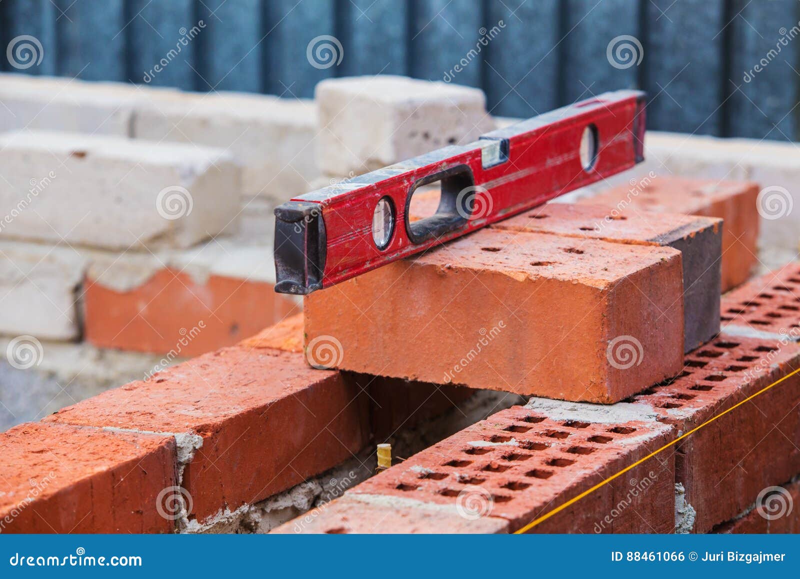 Construction of Brick Building Stock Photo - Image of level, facade ...