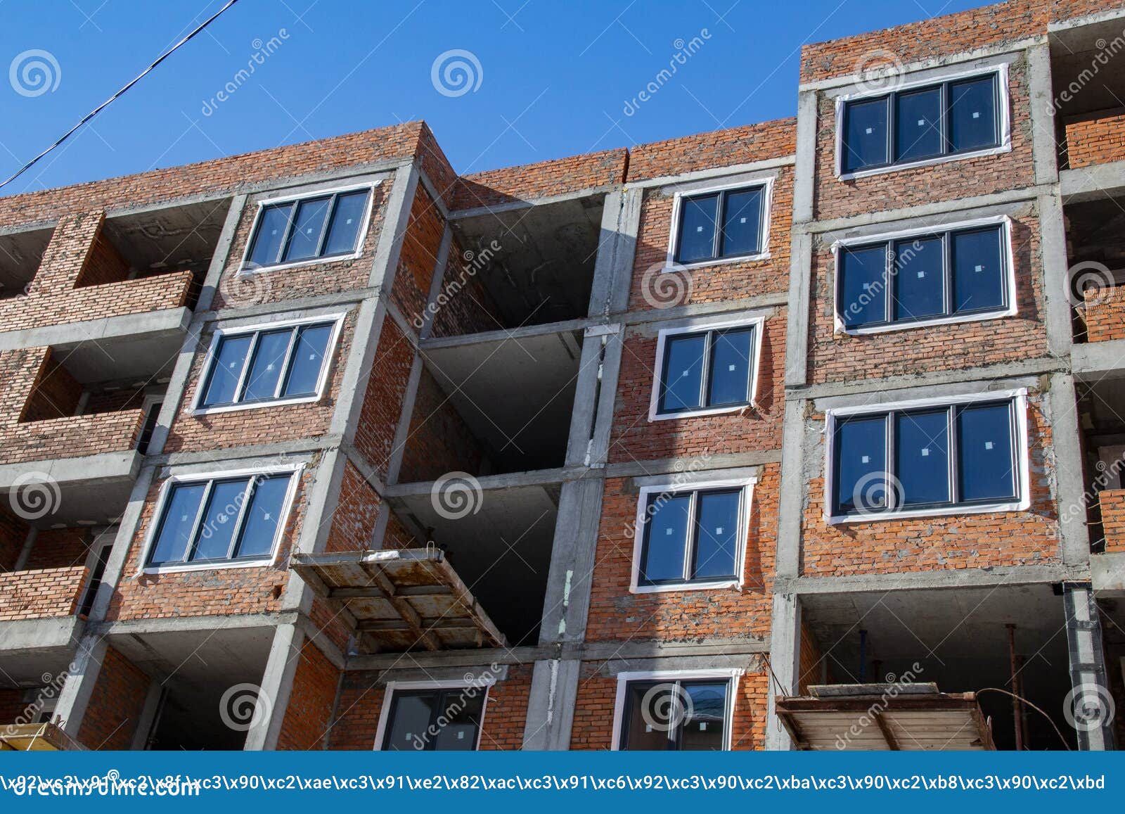 Construction of a Brick Multi-storey Building Stock Image - Image of ...