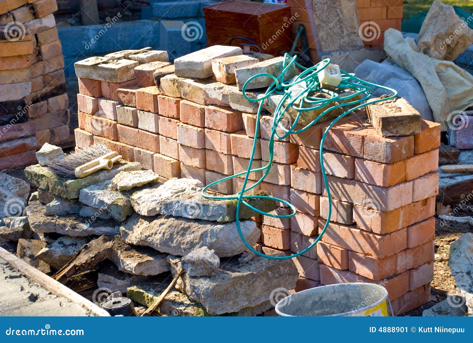 Construction Bricks and Stones Stock Image - Image of assembled, build ...