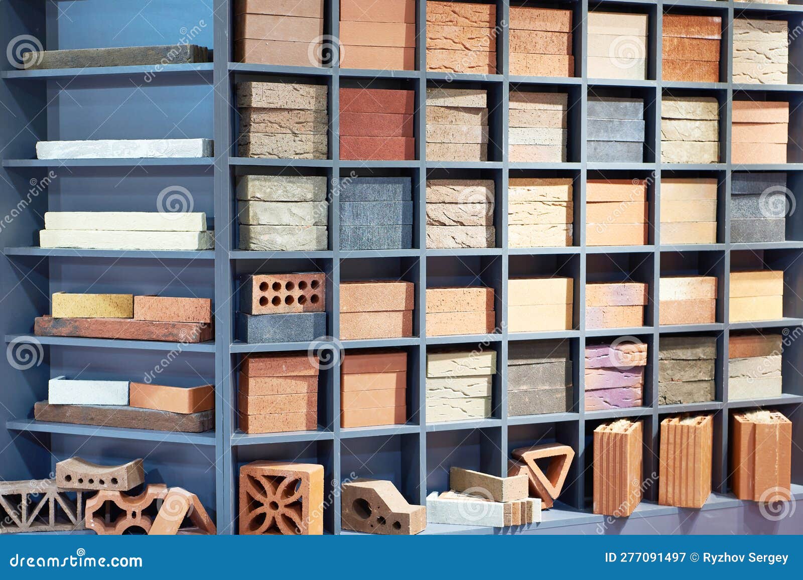 Decorative Tiles in the Form of Bricks Wall Panels in Store Stock Image ...