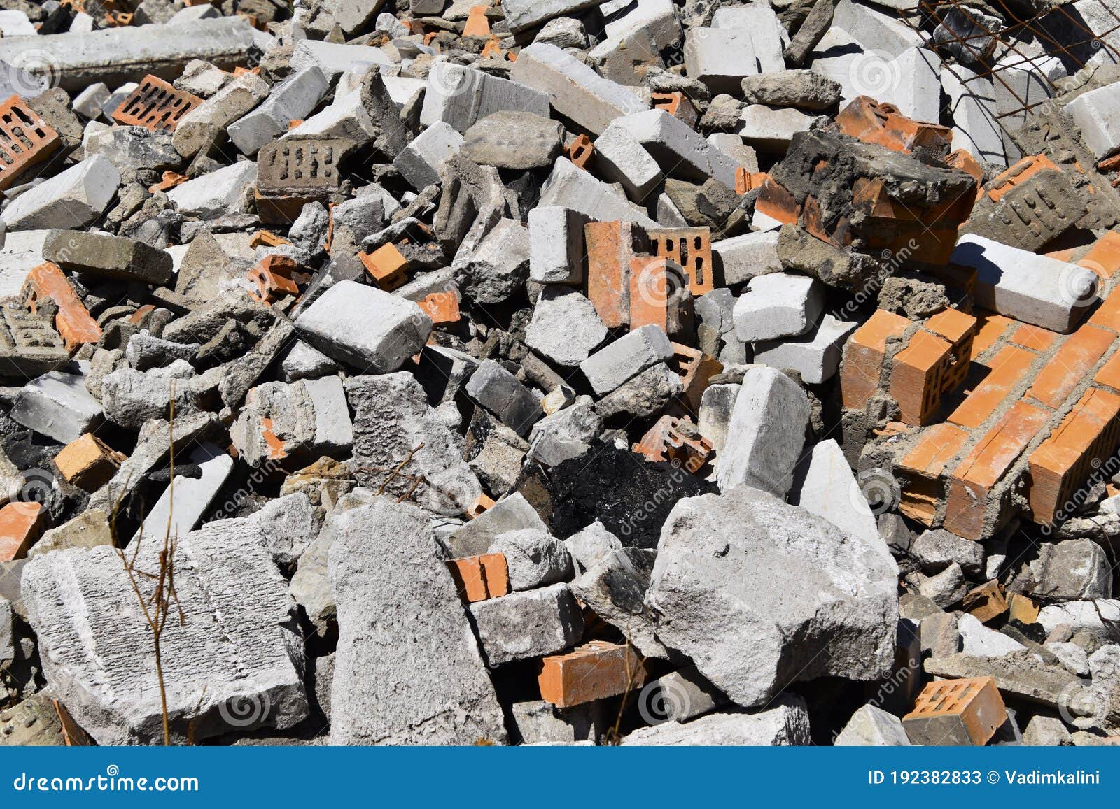 Construction bricks waste. stock image. Image of metal - 192382833