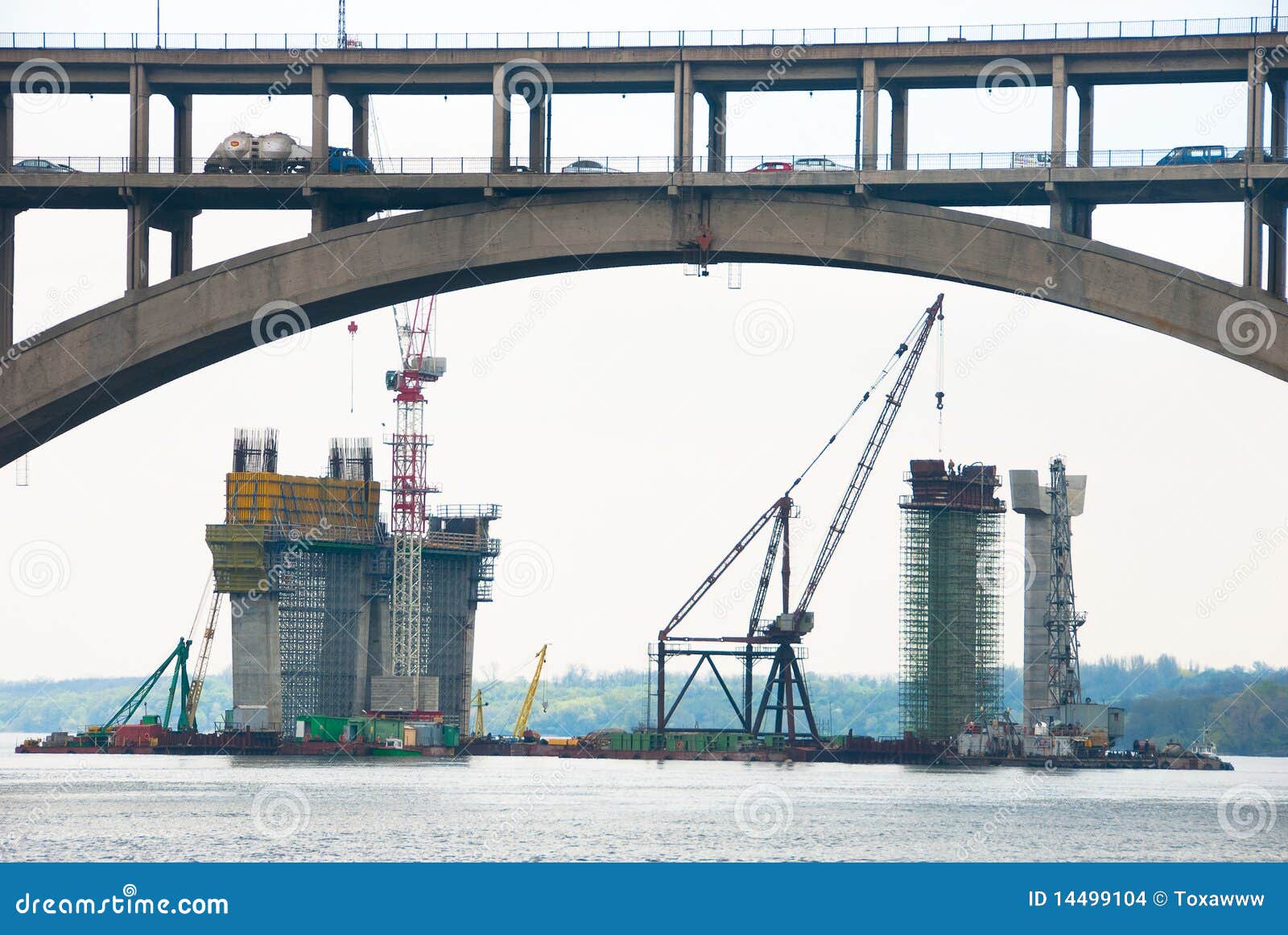 Construction of a bridge stock photo. Image of modern - 14499104