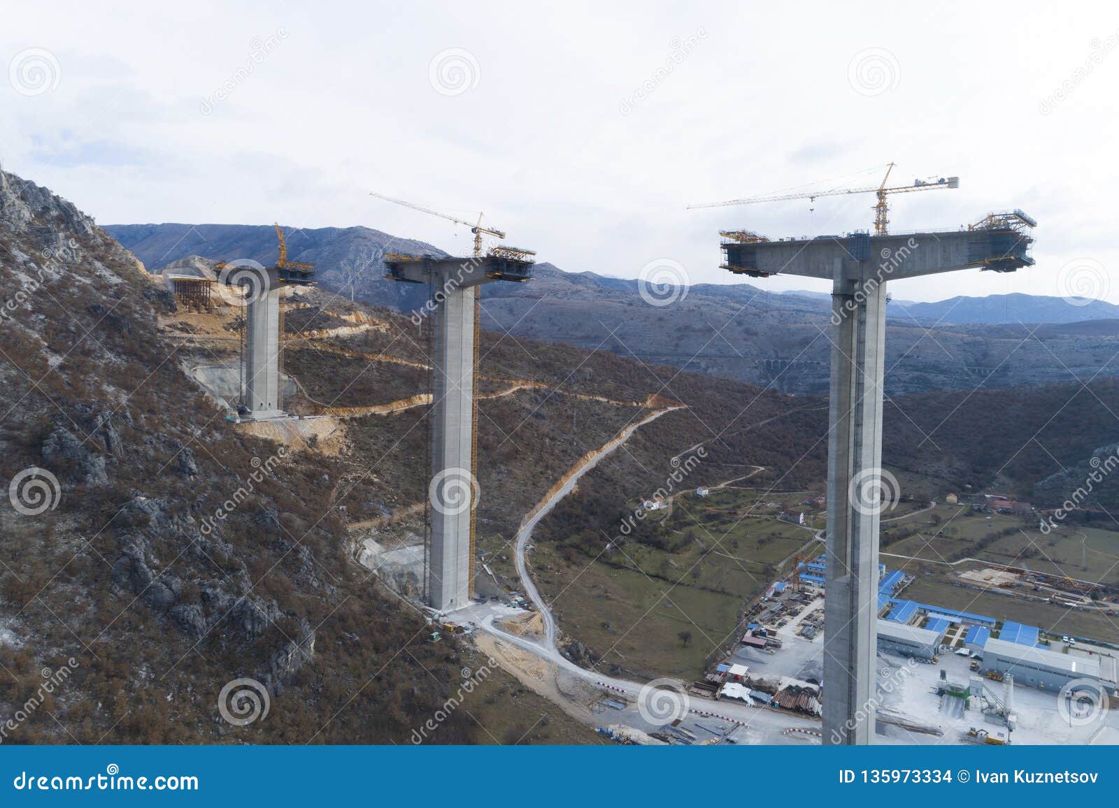Construction of Bridge of a New Highway through the Moraca Canyon in ...
