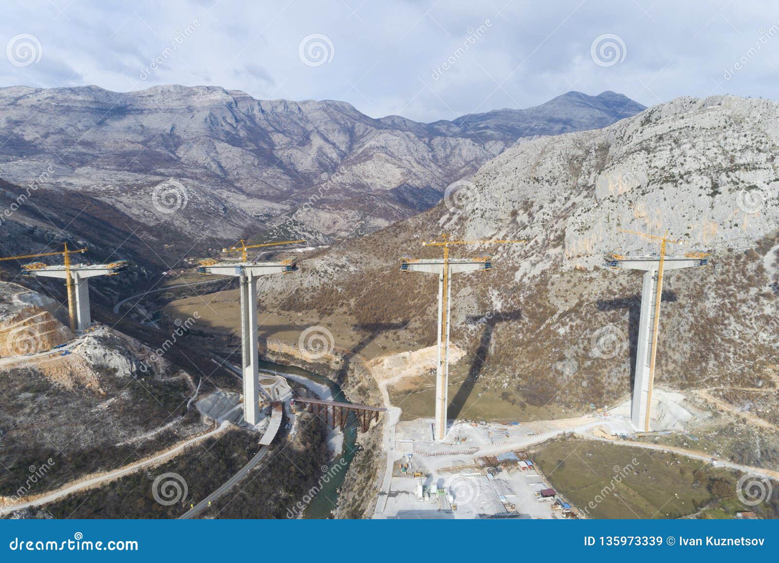 Construction of Bridge of a New Highway through the Moraca Canyon in ...
