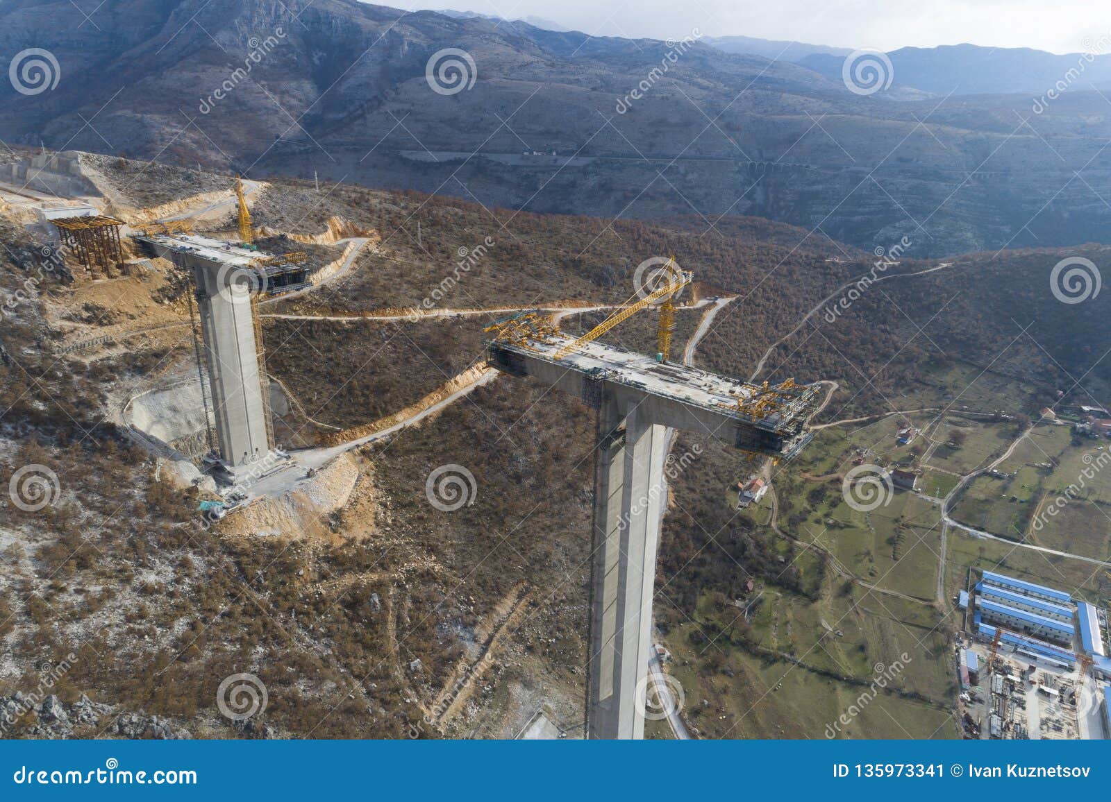 Construction of Bridge of a New Highway through the Moraca Canyon in ...