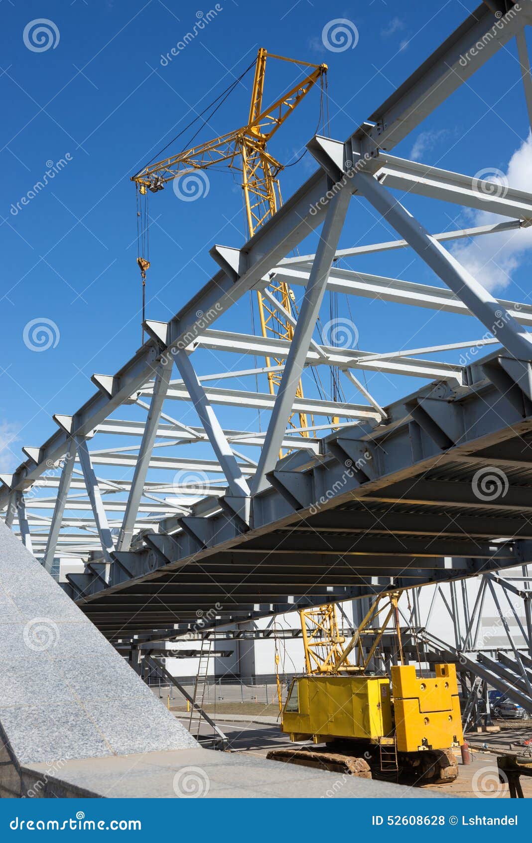The Construction of the Bridge - Construction Site Stock Photo - Image ...