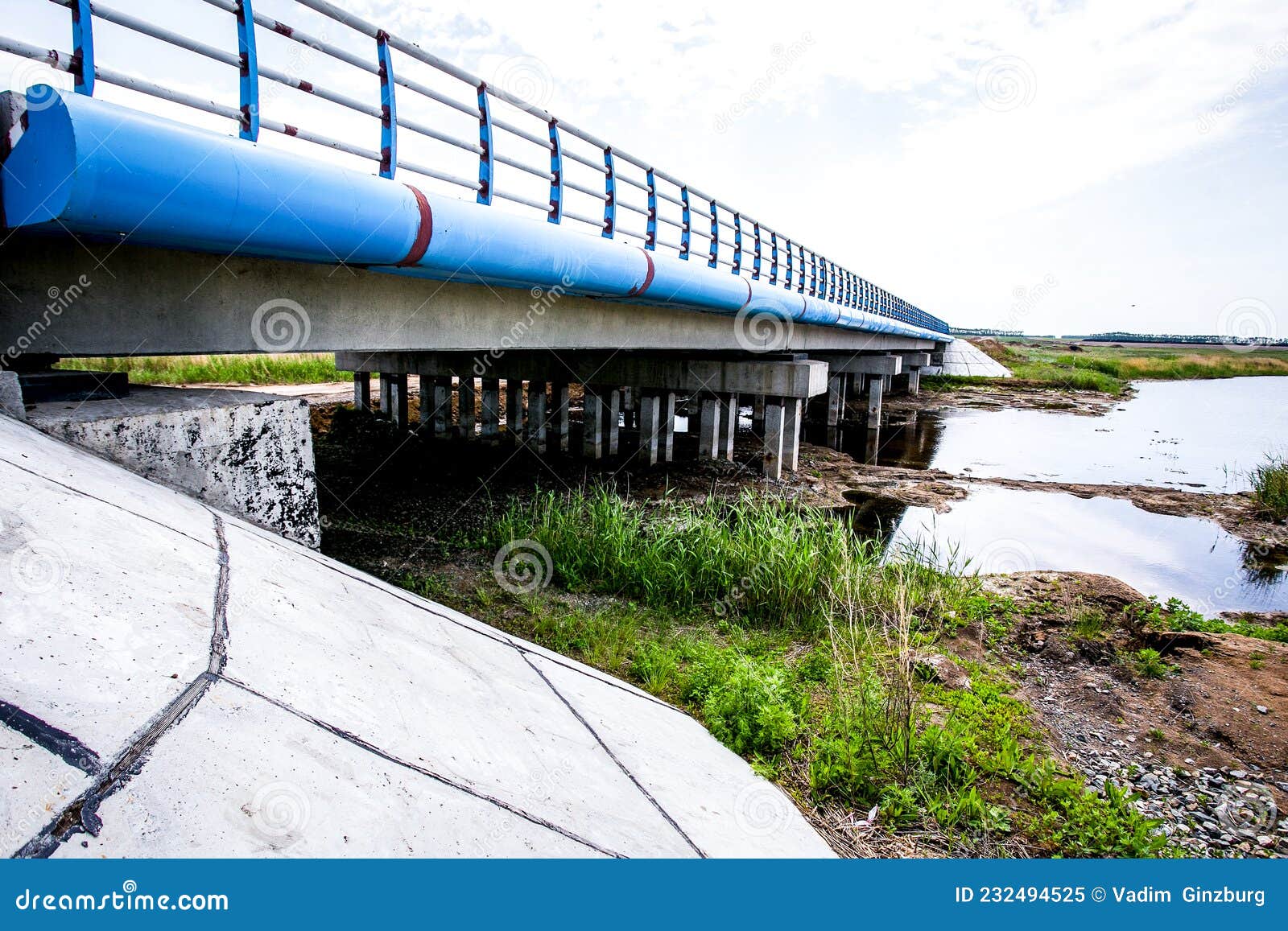 Construction of the Bridge in Countryside. Stock Image - Image of ...