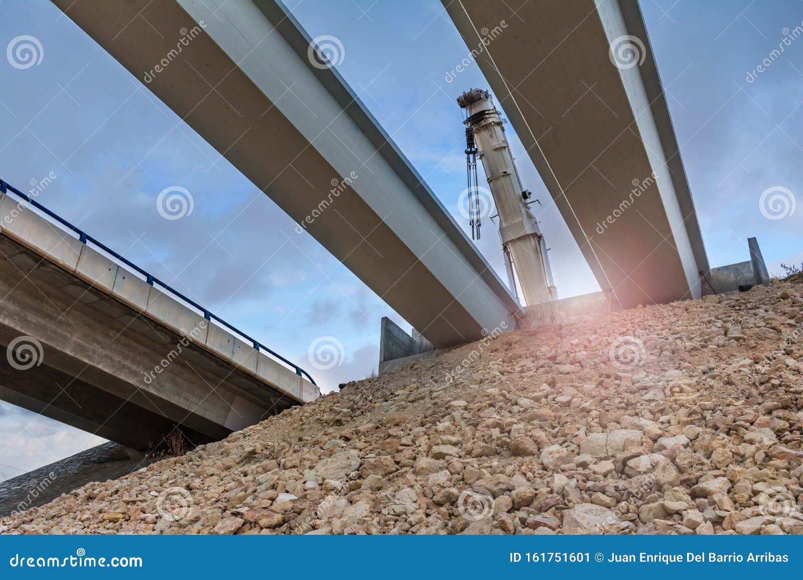 Construction of a Bridge in the Expansion Works in a Road Stock Image ...