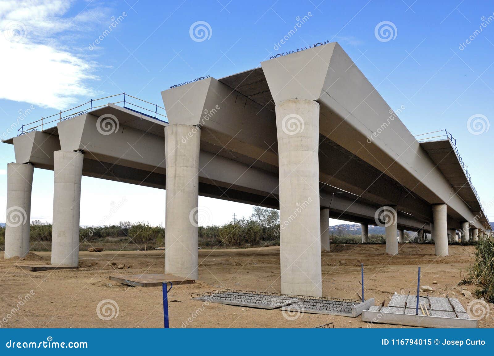 A Construction of a Bridge on the Highway Stock Image - Image of bridge ...