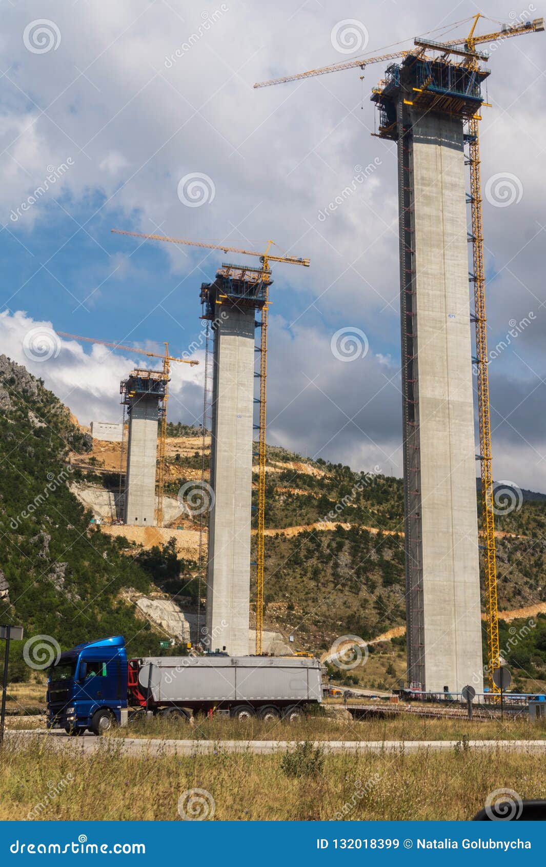 The Construction of the Bridge Moracica in Montenegro Stock Image ...
