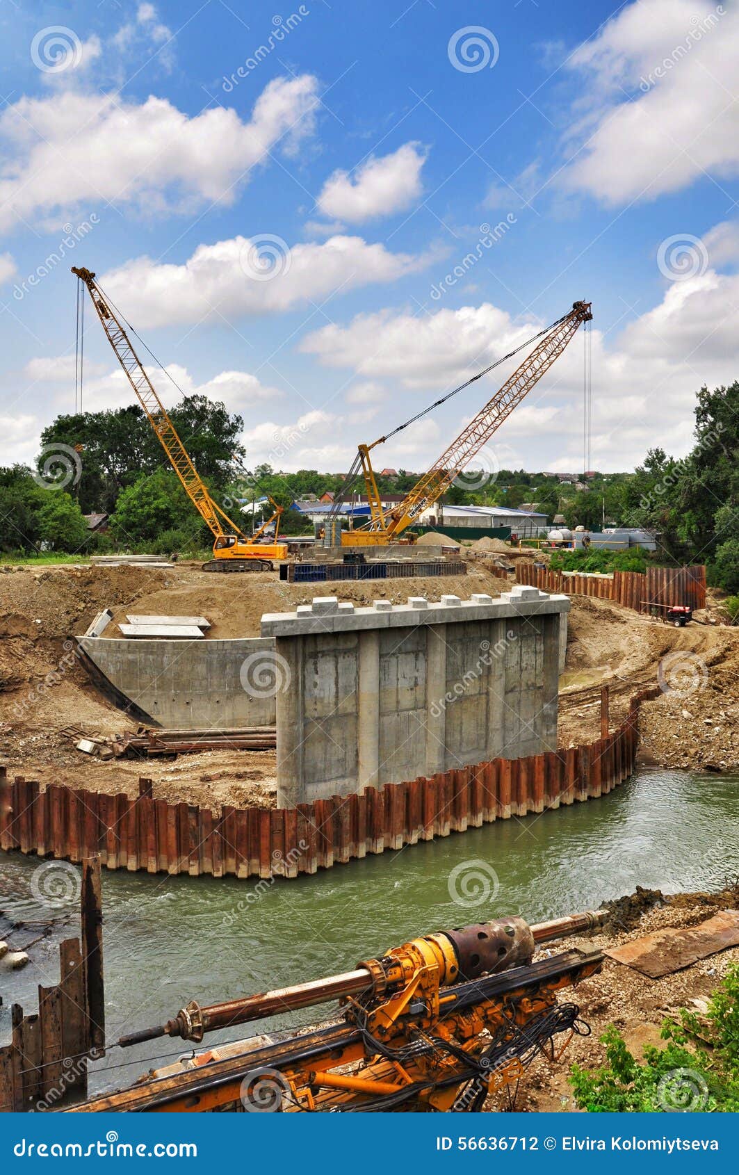The Construction of a Bridge Over River Psekups Editorial Photography ...