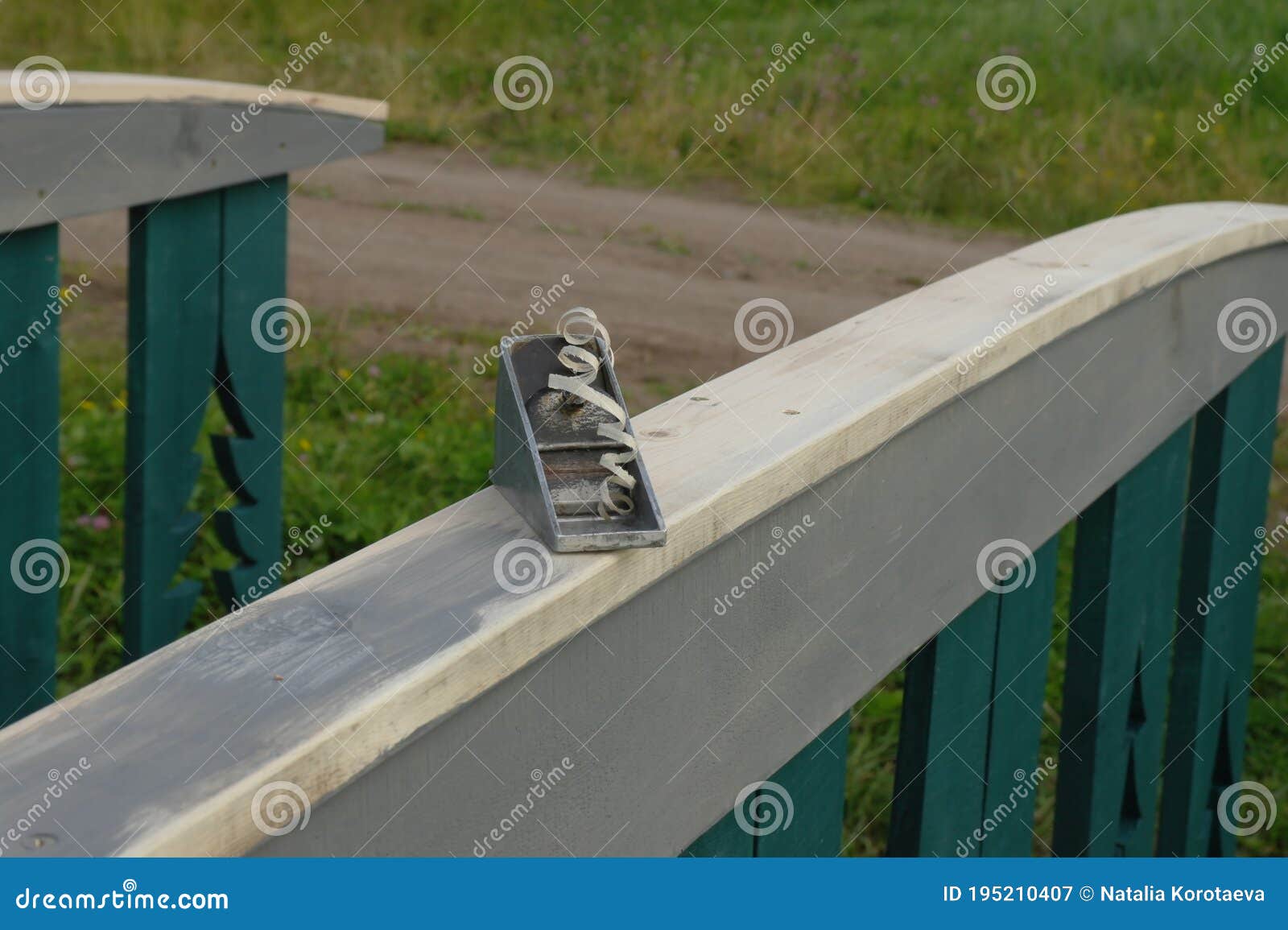 Construction of a Pedestrian Bridge Over the Ditch Stock Image - Image ...