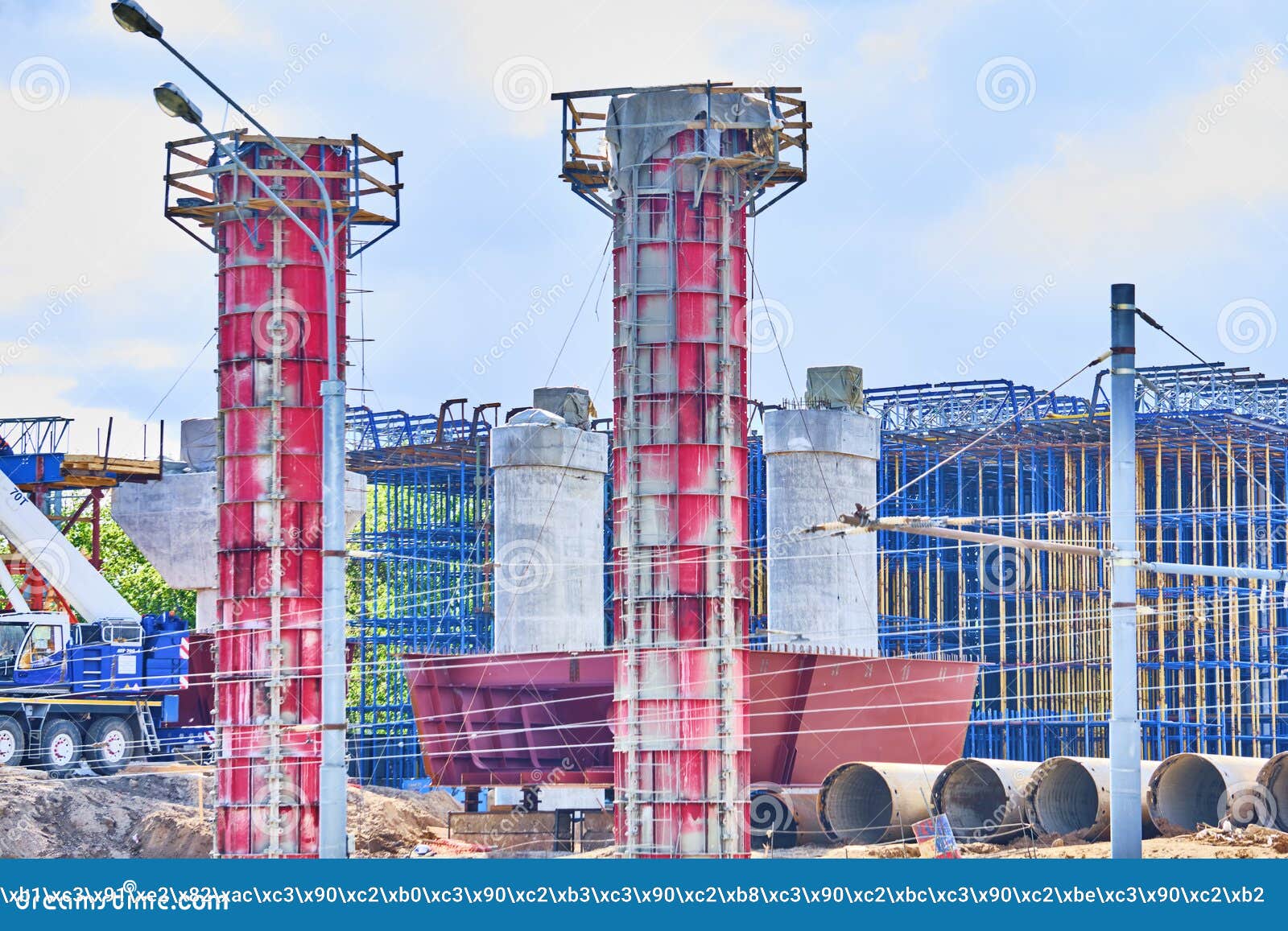 Construction of Bridge Support the General Plan Color Stock Image ...