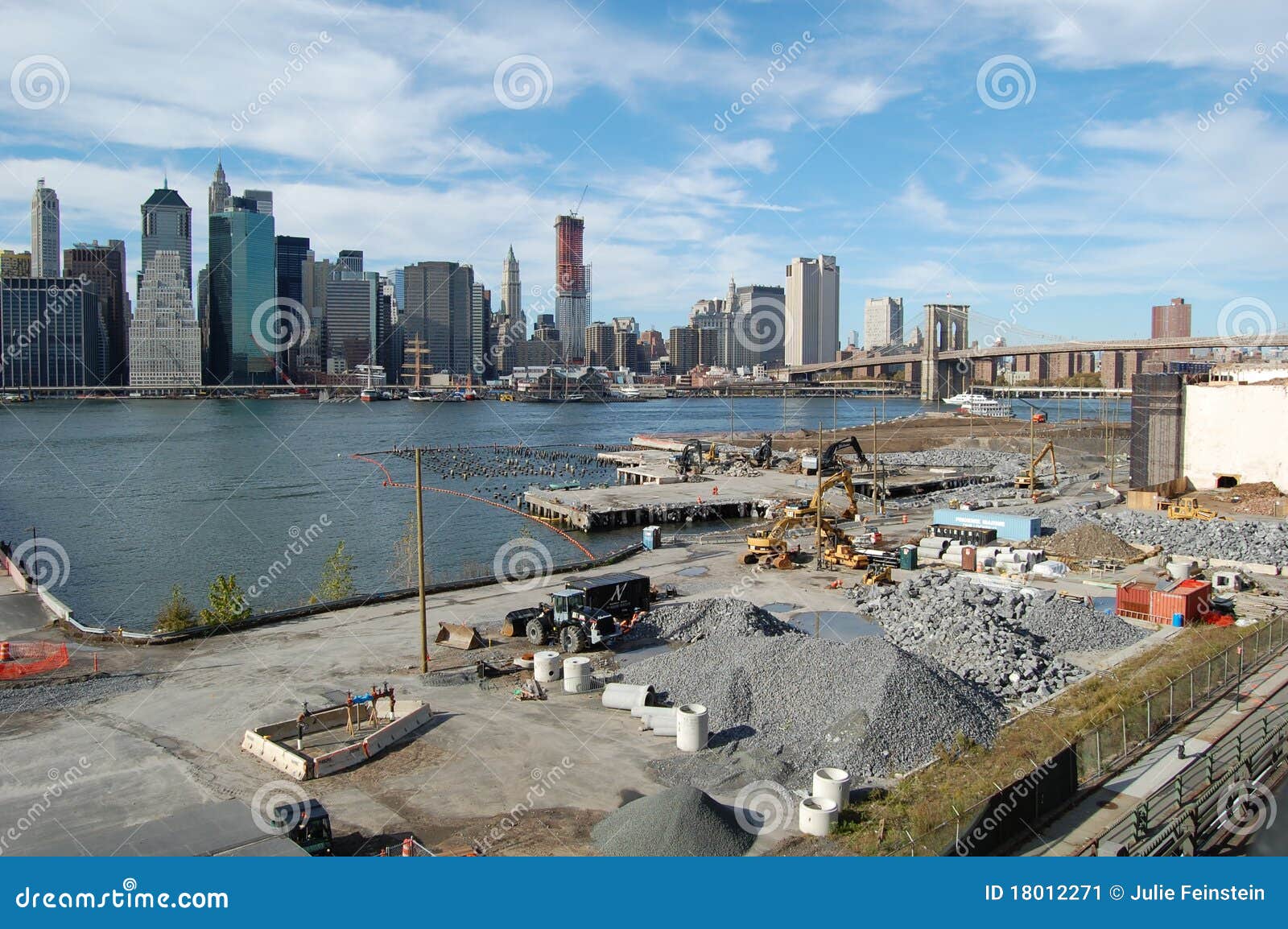 Construction at Brooklyn Bridge Park, New York Editorial Photo - Image ...