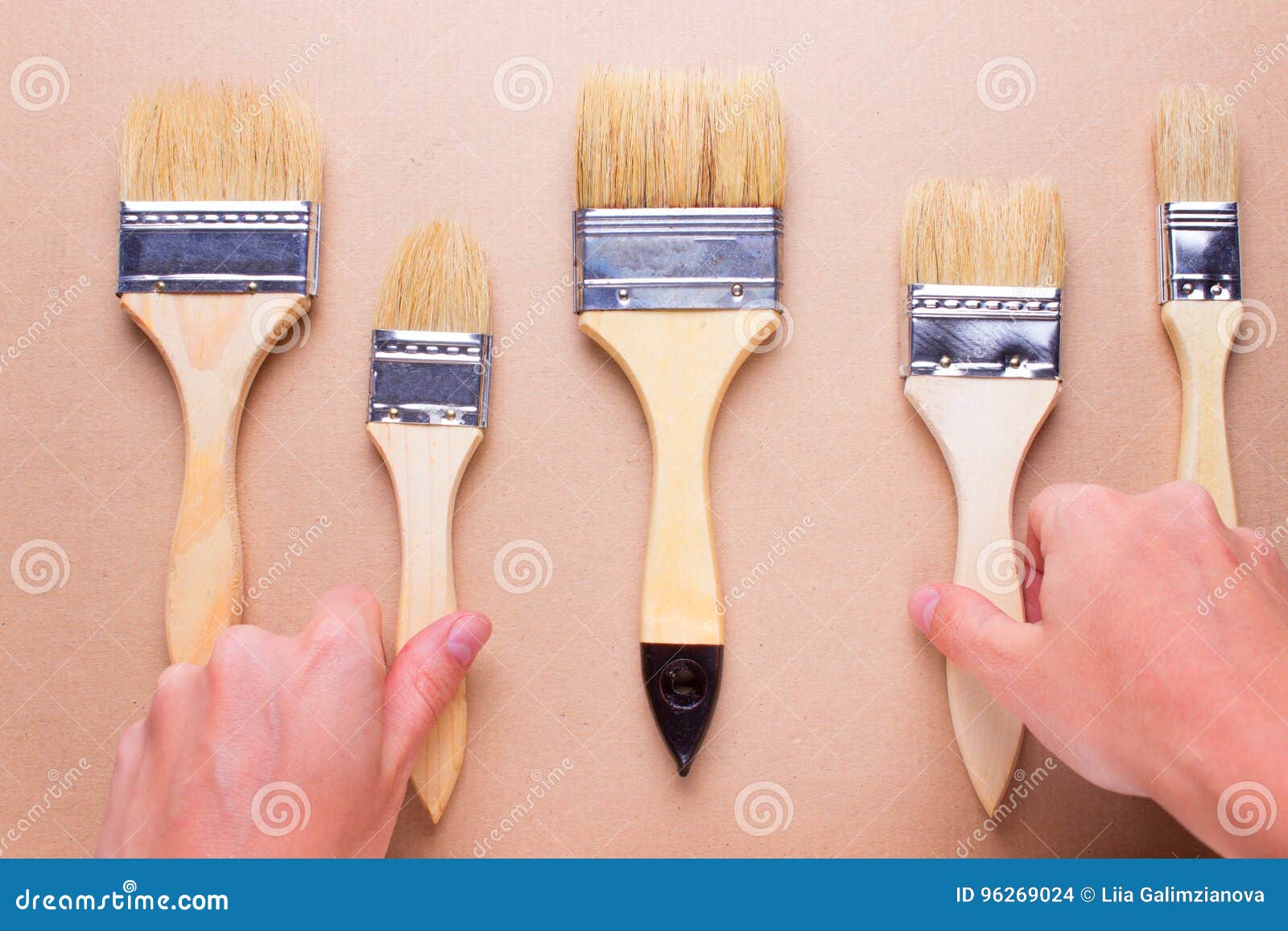 Construction Brushes Different Sizes Stock Photo - Image of painter ...