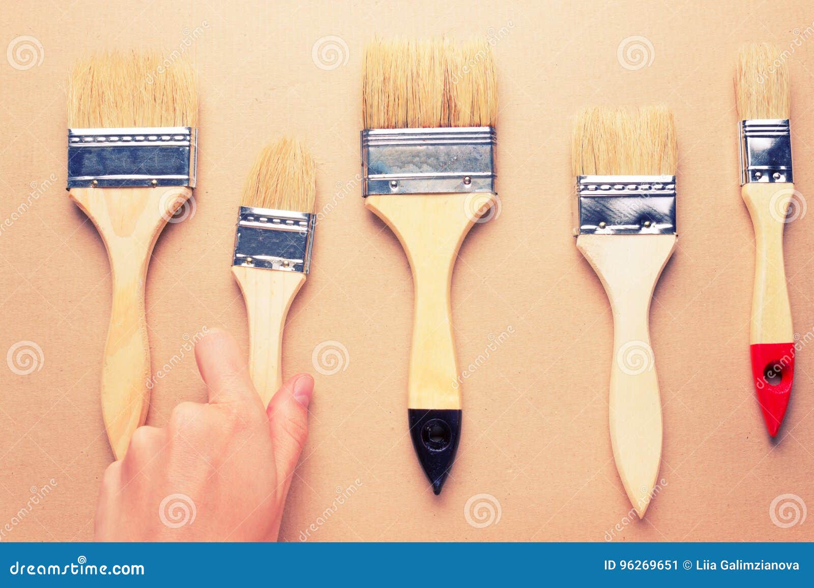 Construction Brushes Different Sizes Stock Image - Image of painter ...